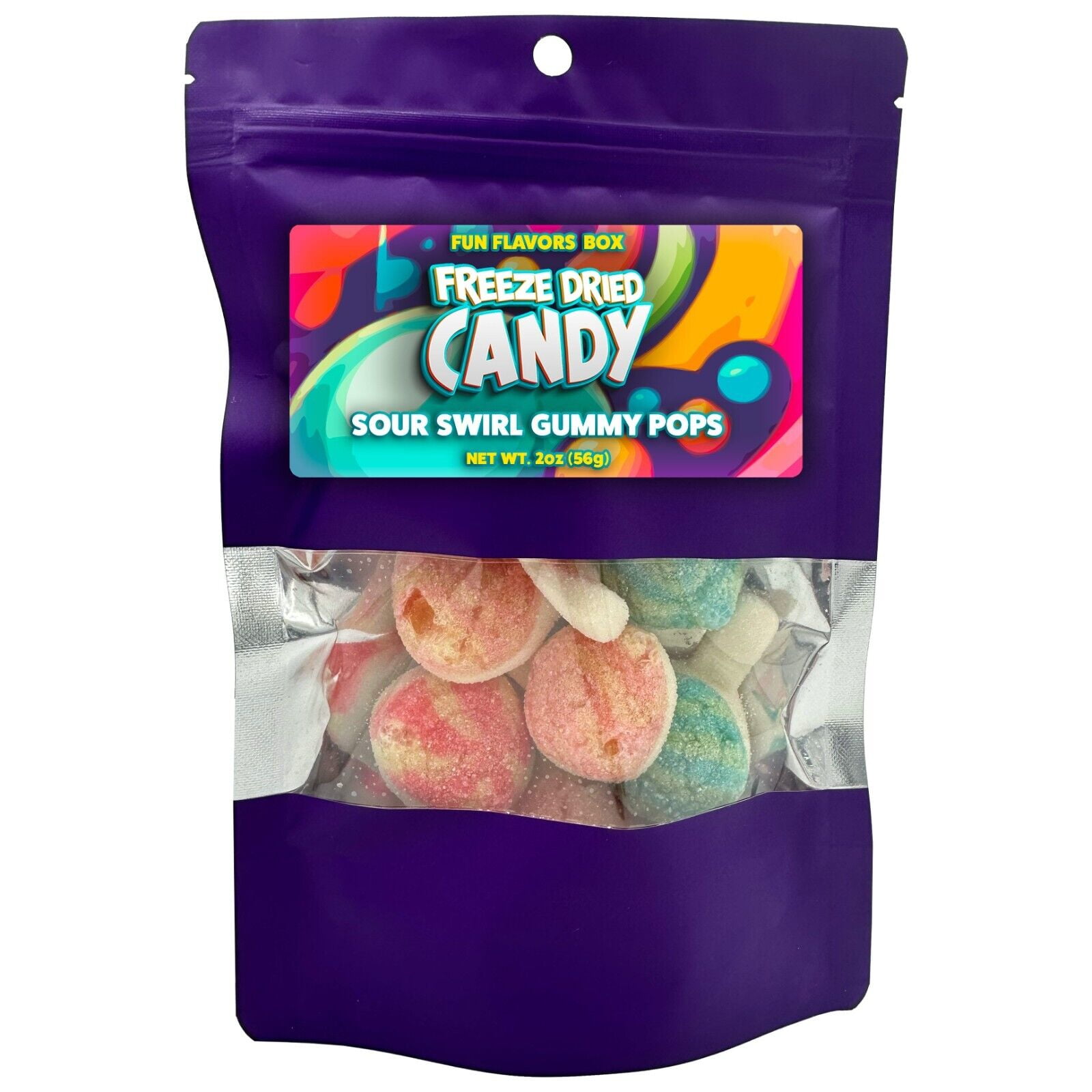 Fun Flavors Box Freeze Dried Candy Sour Swirl Gummy Pops Crunch Treats ...