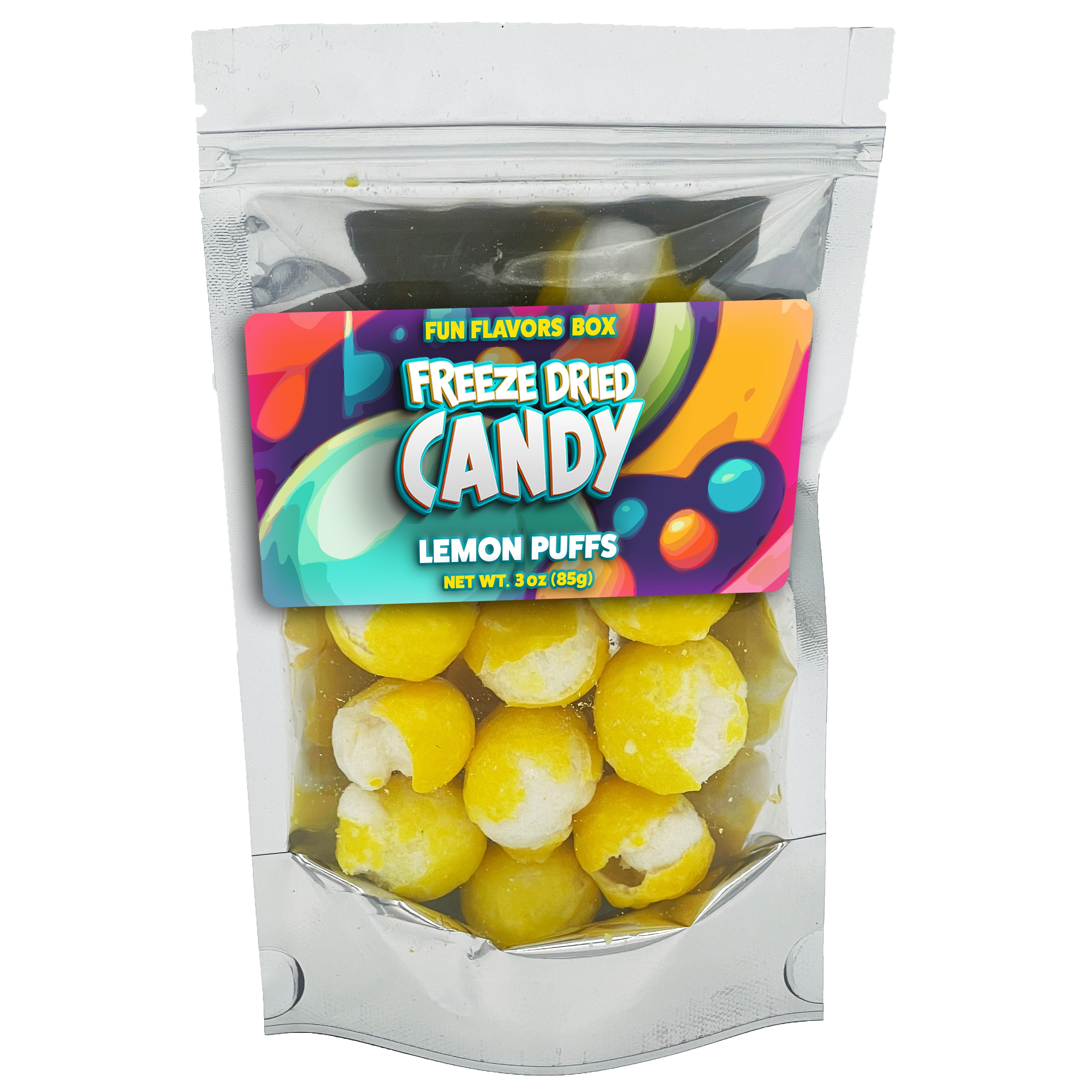 Fun Flavors Box - Value Pack of Sour Lemon Puffs Freeze Dried Candy ...