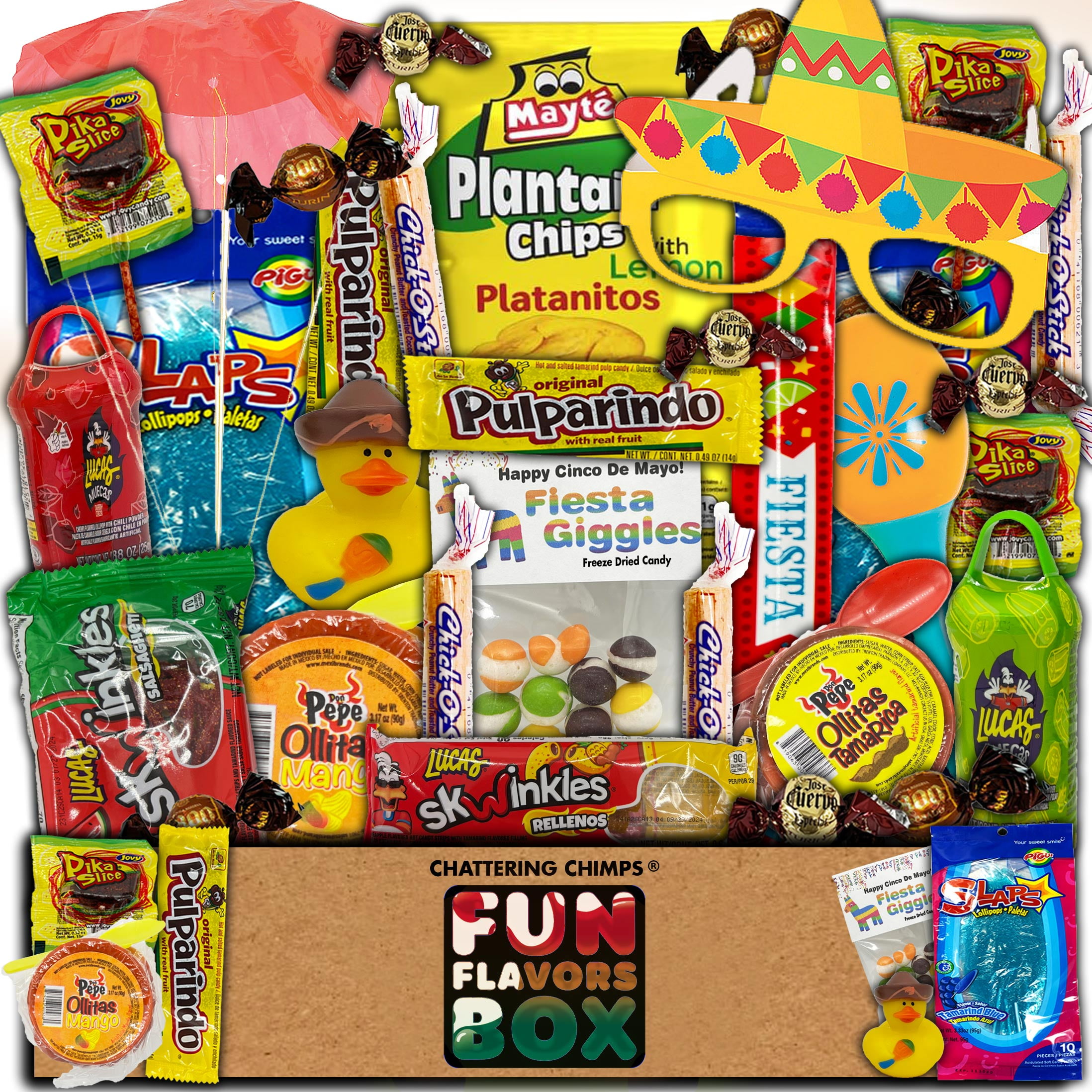 Fun Flavors Box Cinco De Mayo Mexican Candy Snack Variety Sour Basket