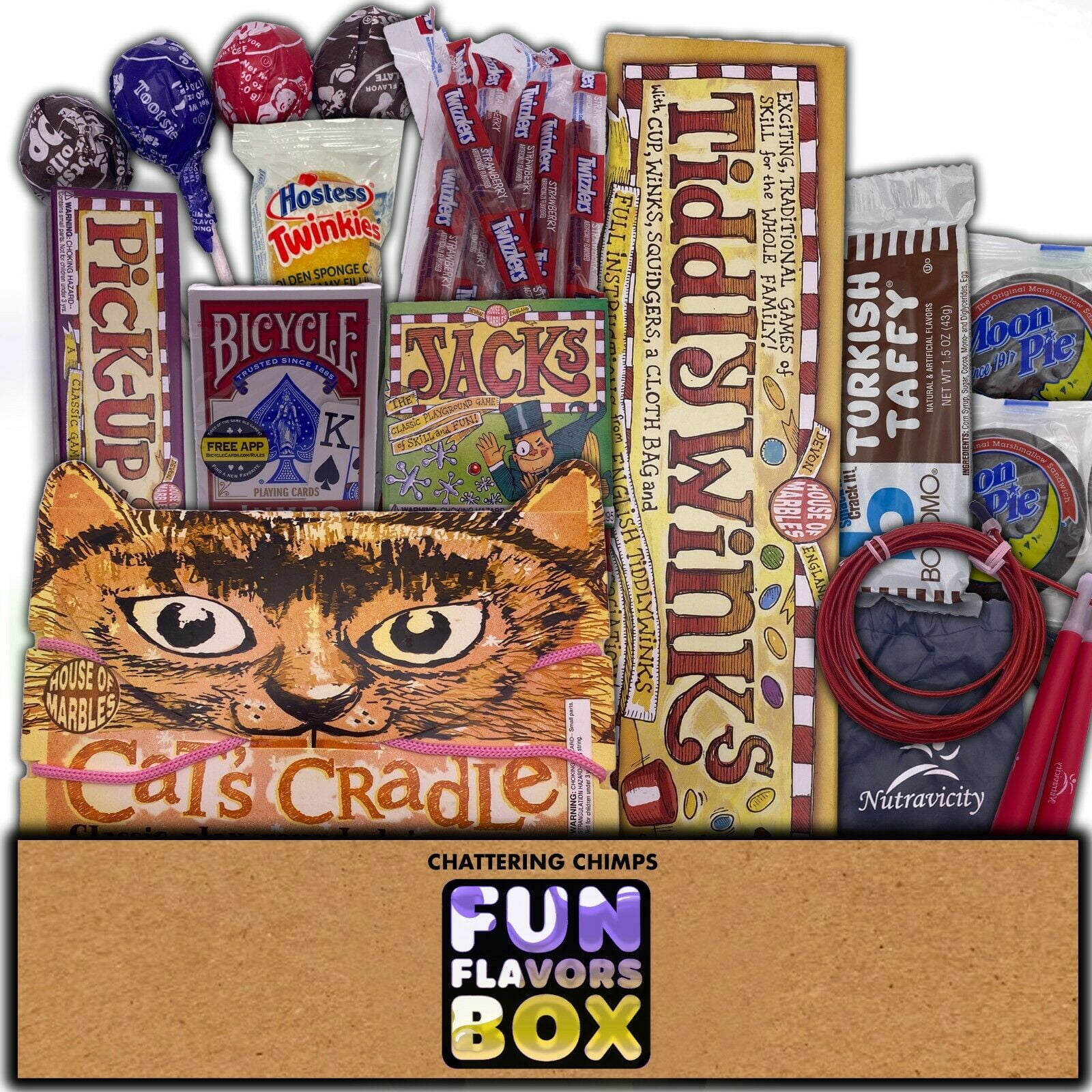 Fun Flavors Box- Retro Toys Classic Candy Gift Box Snack Care Package ...