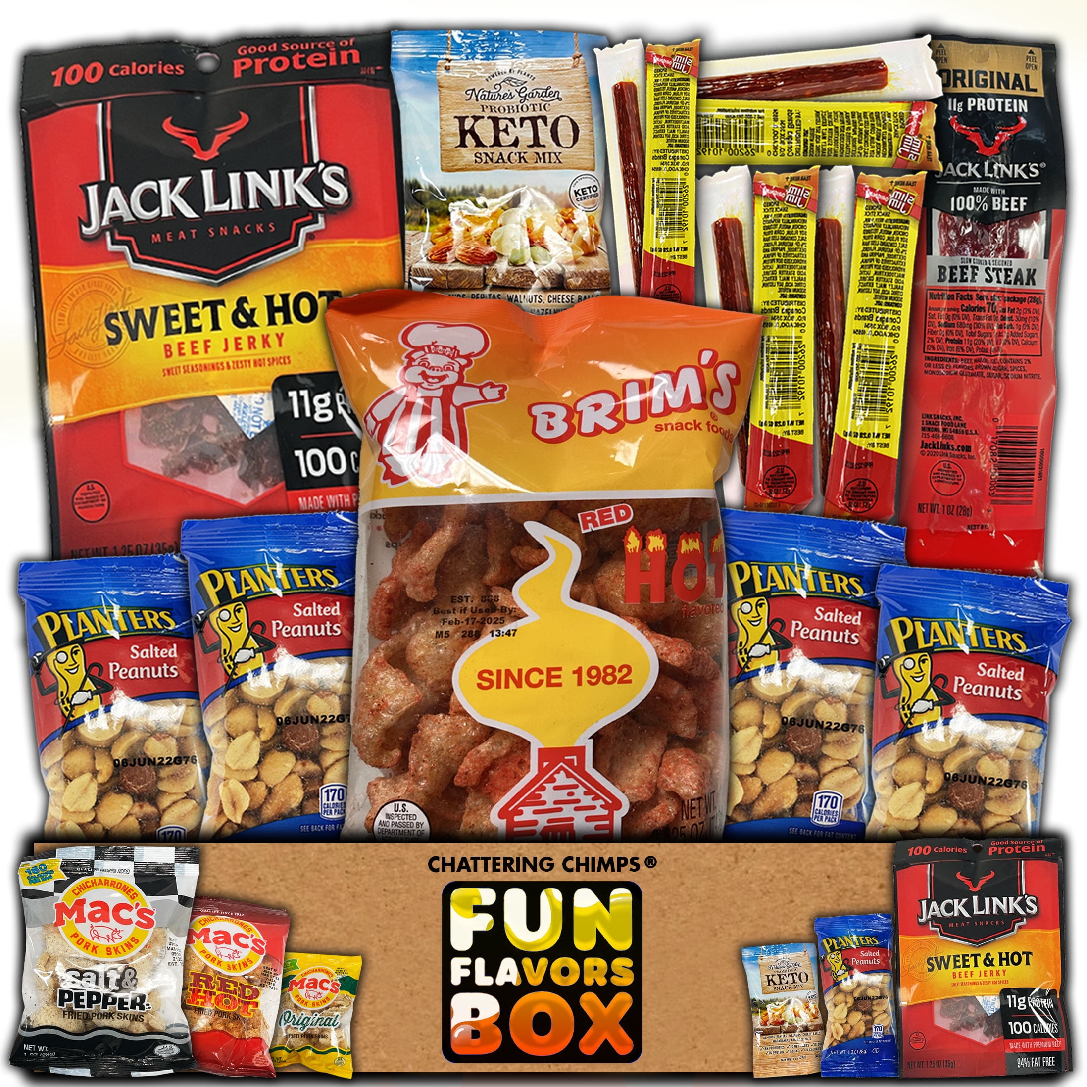 Fun Flavors Box- Snack Gift Box Valentines Variety Pack Gift Basket, 12 ...
