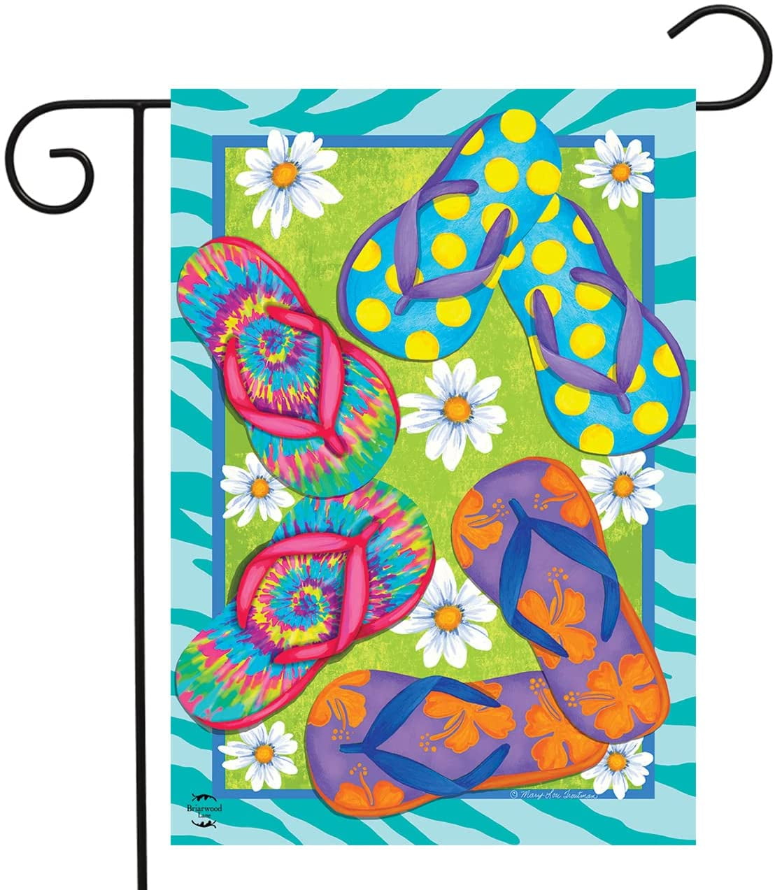 Fun Flip Flops Summer Garden Flag Nautical Floral - Walmart.com