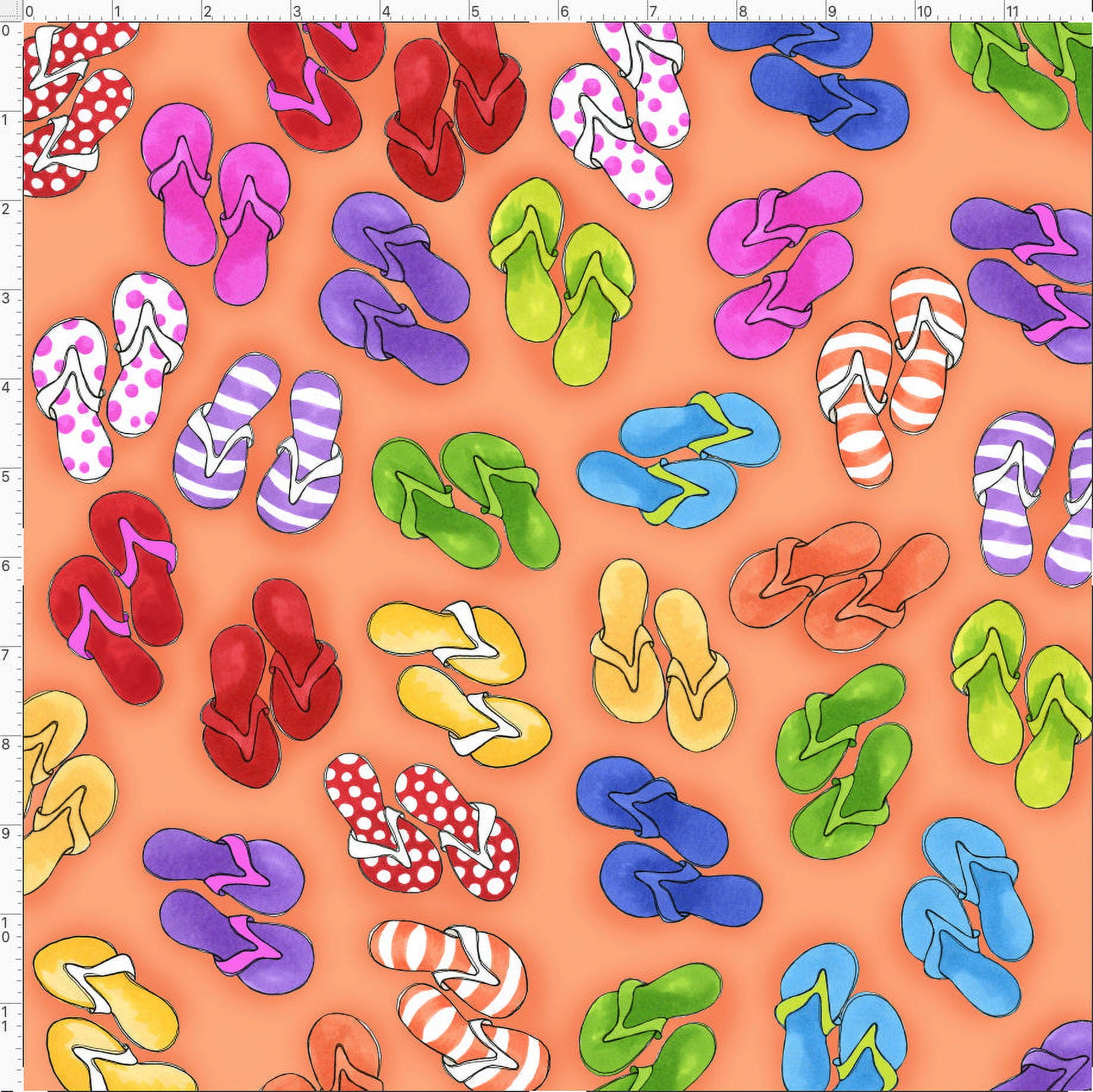 Fun Flops Orange Fabric Yard - Walmart.com