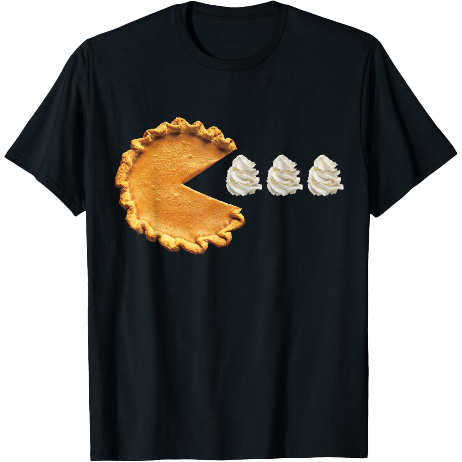 Fun Food Creative Goofy Tee. Features “Pie - as - Pac - Man + Whipped ...