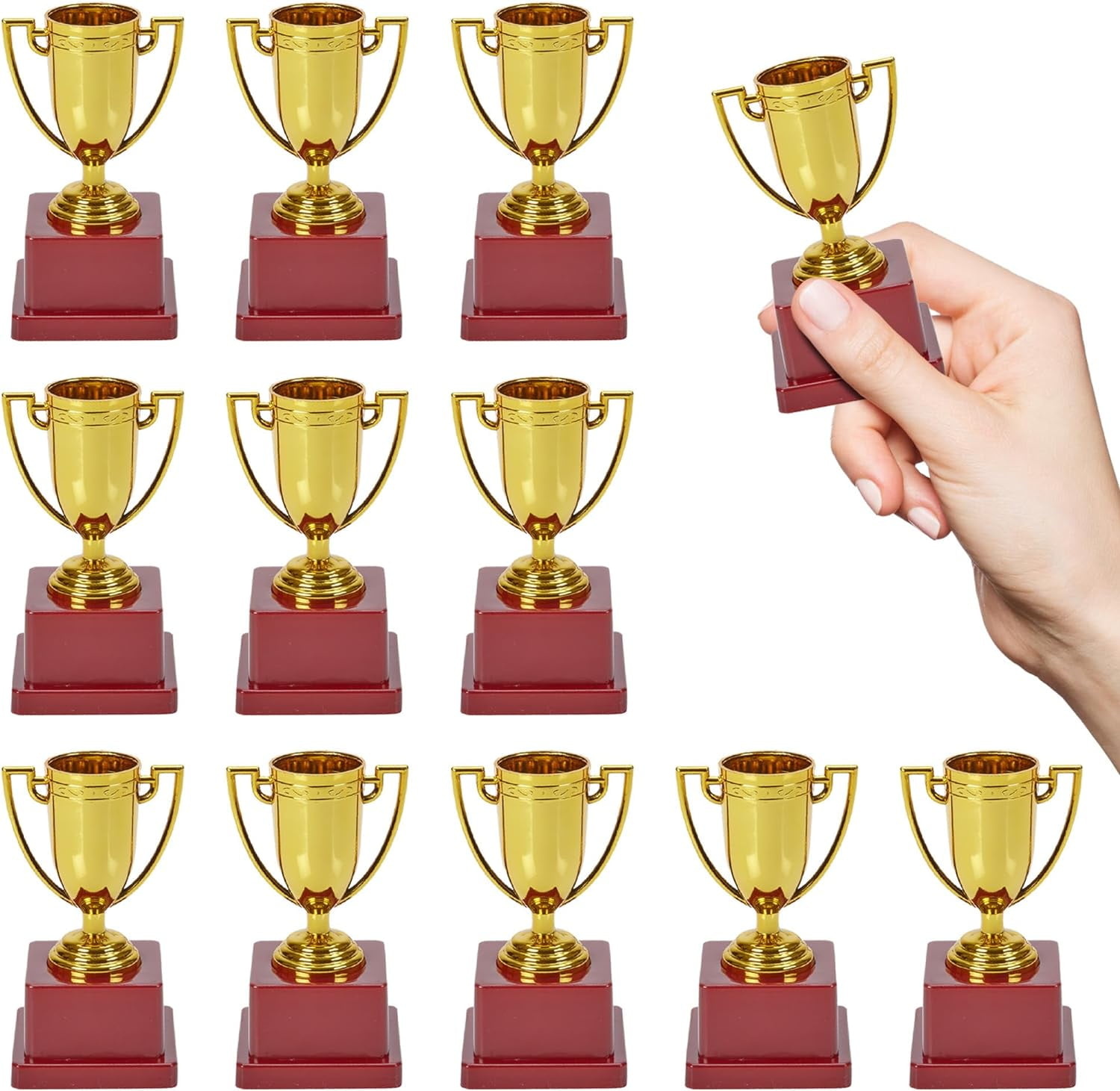 Fun Gold Cup Plastic Trophies 4 Inch 12 Pack Gold Plastic Awards ...