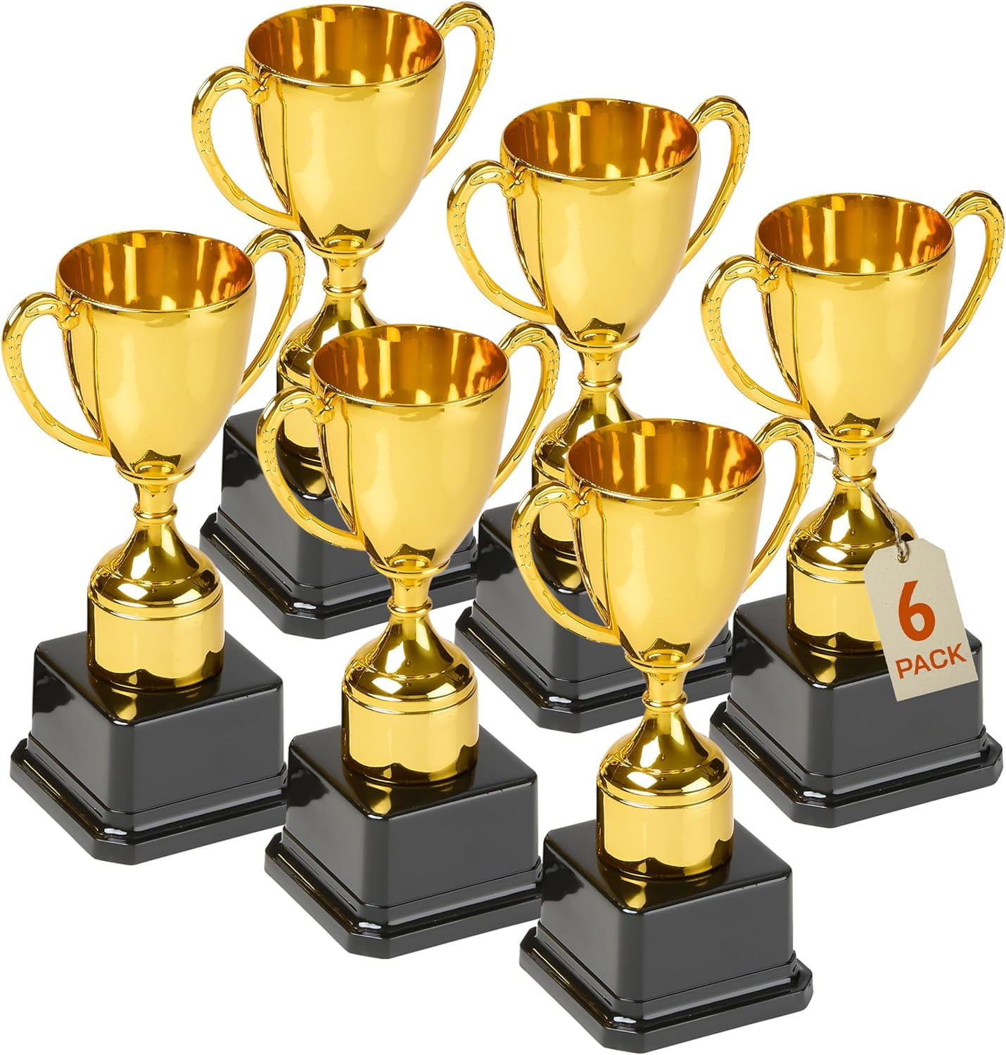 Fun Gold Plastic Trophies - 6 Pack - 7 Inch - Award Trophy Cup Set for ...