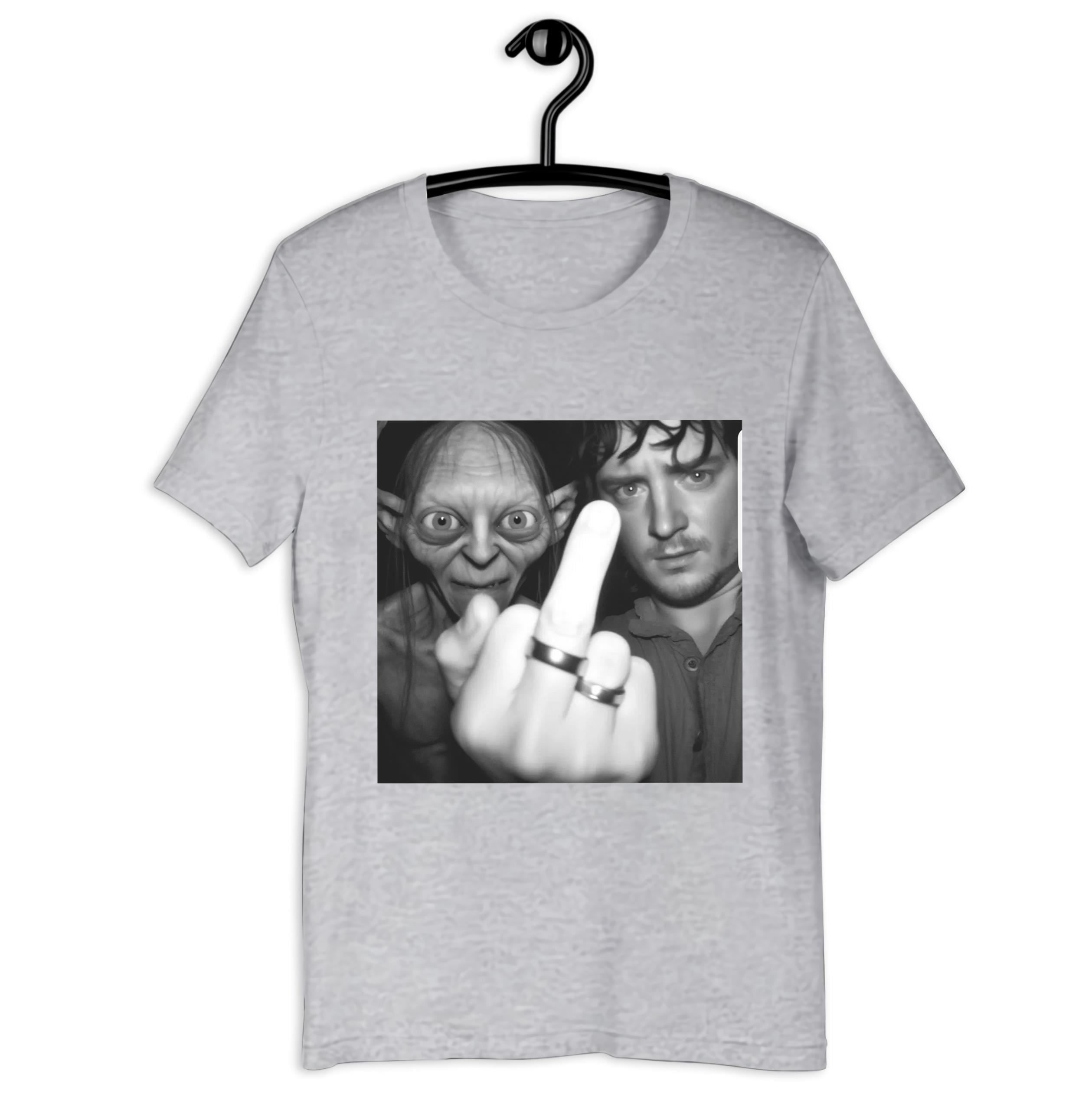 Fun Gollum and Frodo Graphic T-Shirt - Humorous Lord of the Rings ...