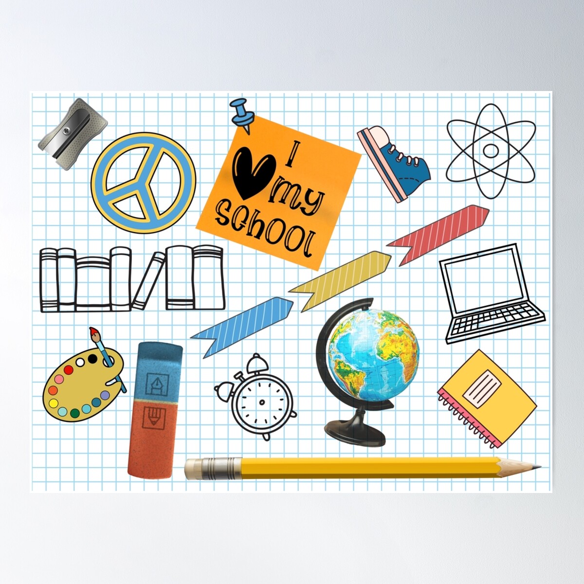 Fun Graphic Back To School, Love My School, School Spirit Unisex Any ...