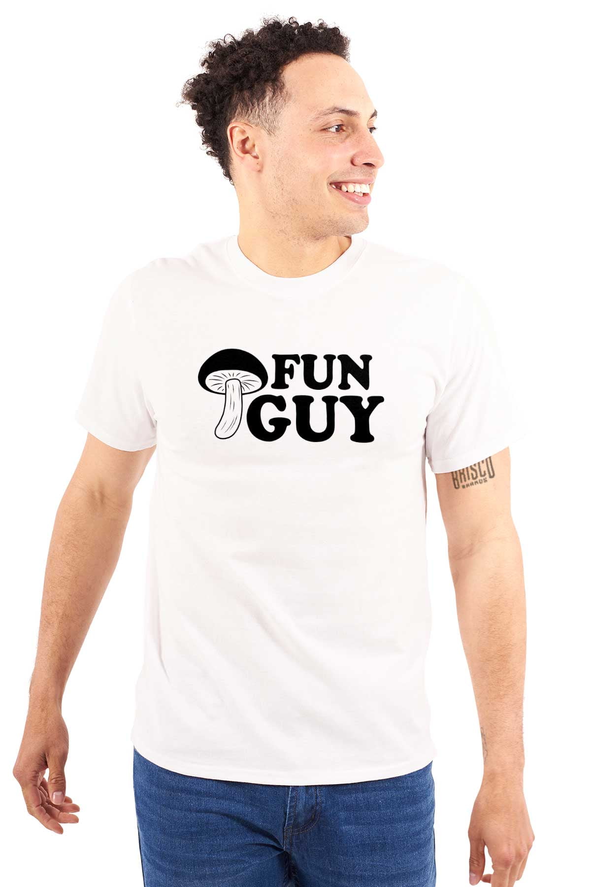Fun Guy Fungi Mushroom Nerdy Geeky Men's Big & Tall Crewneck Graphic ...