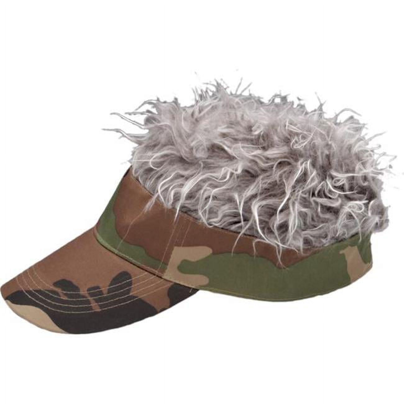 Fun Hair Visor with Gray Hair - Hunter Green Camo - Walmart.com