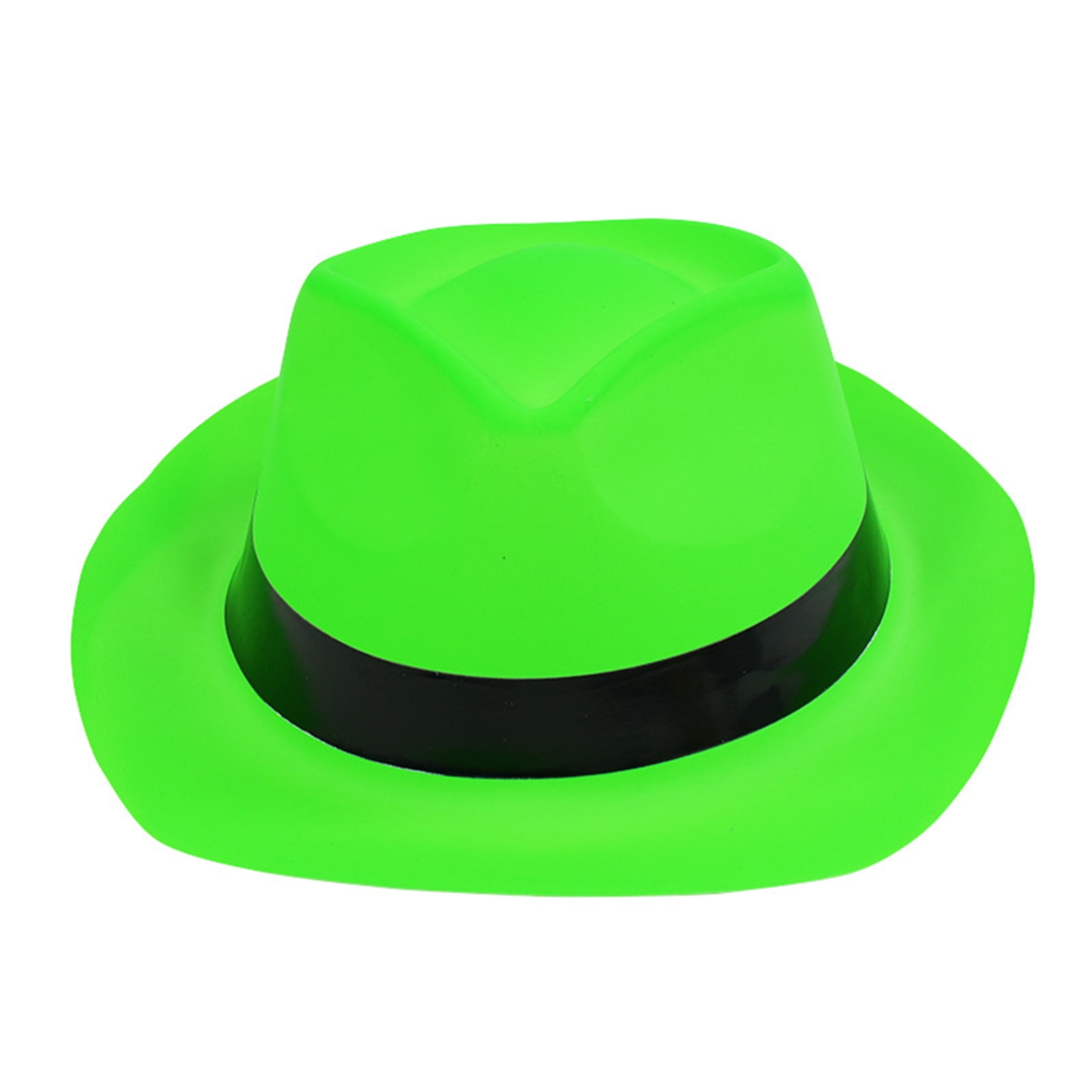 Fun Homburg Plastic Fluorescent Color Hat Party Caps Brim Fluorescent ...