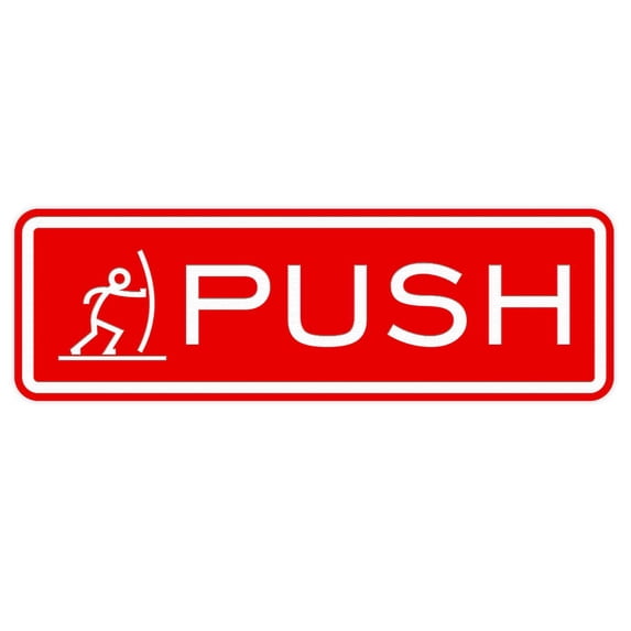 Fun Horizontal Push Pull Door Sign (Red) - Small - Walmart.com