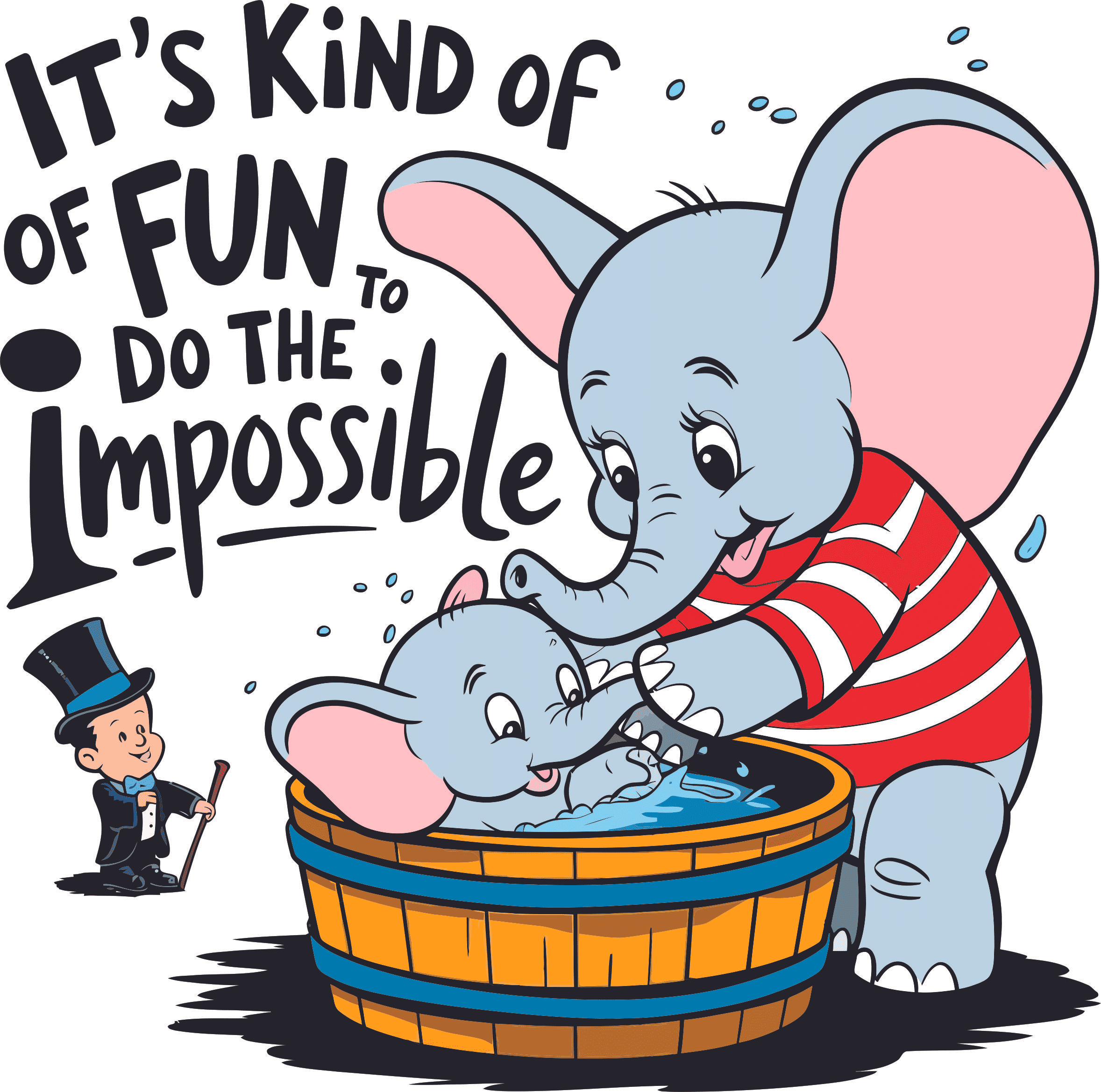 Fun Impossible Elephant Cartoon Character Positive Life Motivation ...