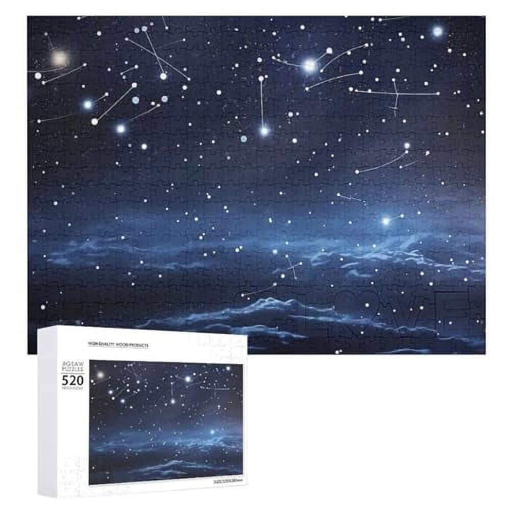 Fun Jigsaw Puzzle for Adults 1000 Pieces Cluster of Stars in Night Sky Wall Art Wooden Puzzles ...
