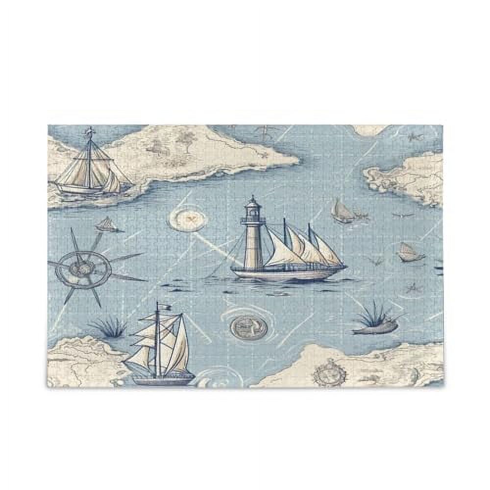 Fun Jigsaw Puzzle for Adults 1000 Pieces Nautical Map Wall Art Wooden ...