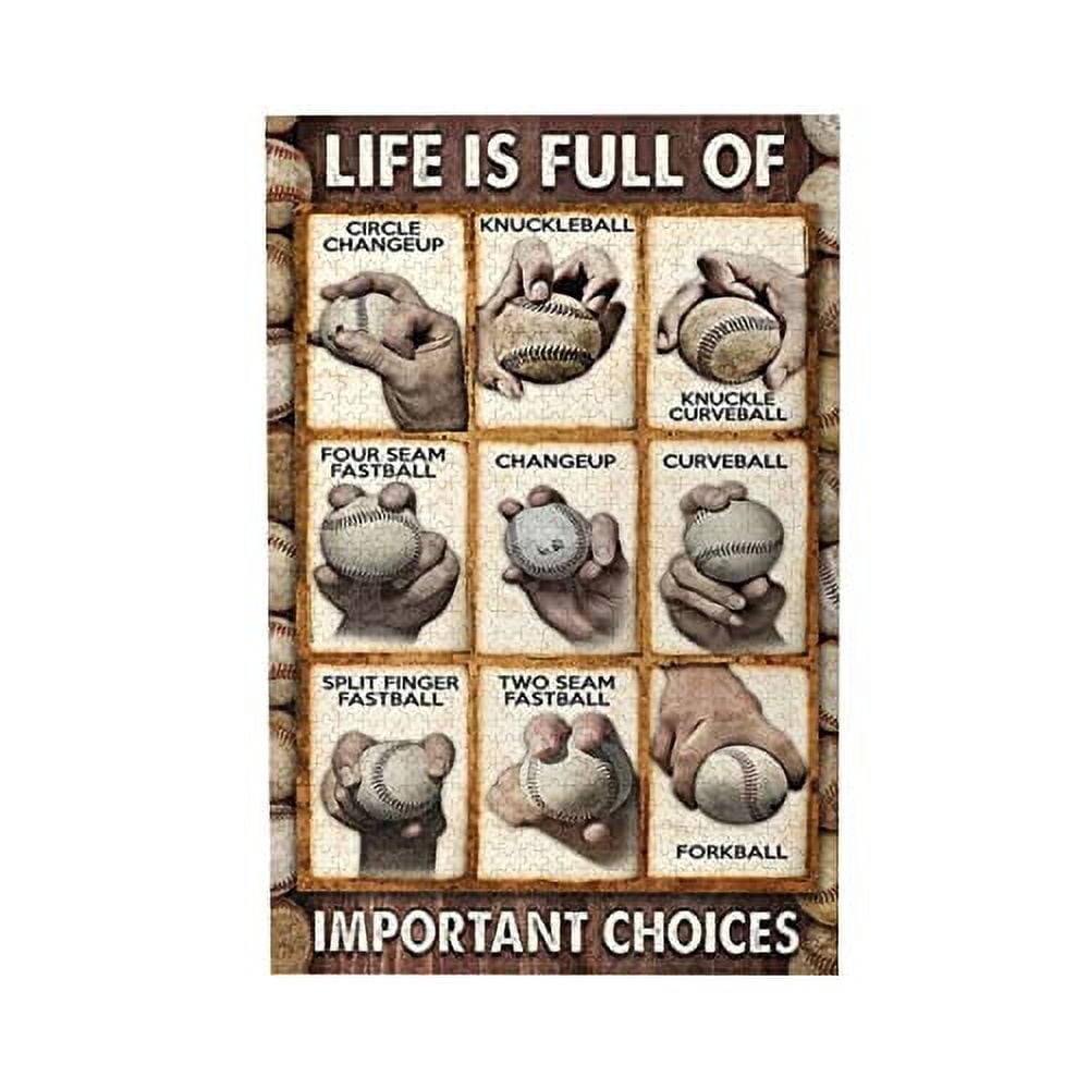 Fun Jigsaw Puzzle for Adults 500 Pieces Baseball Pitching Grips Cheat ...