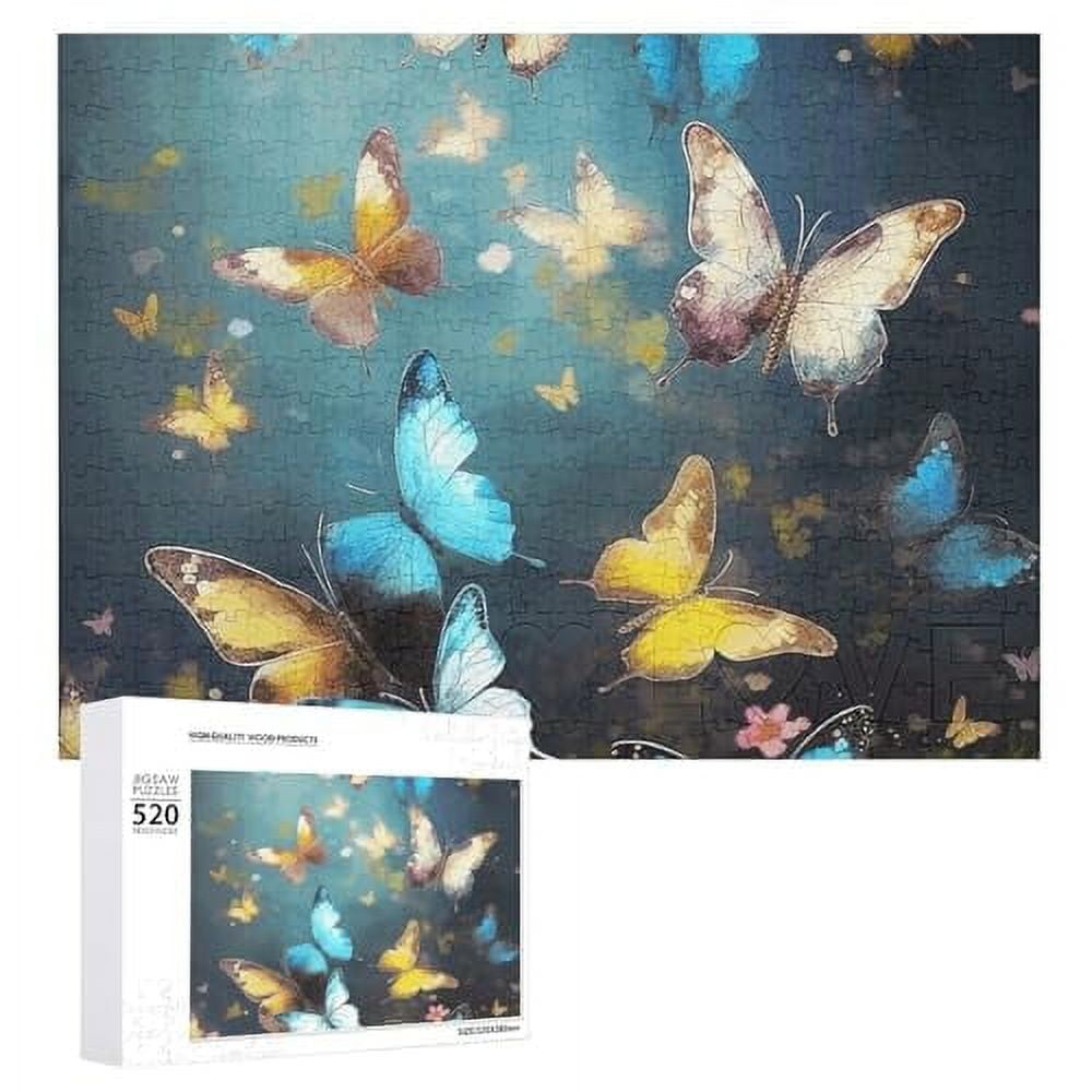 Fun Jigsaw Puzzle for Adults 500 Pieces Butterflies Wall Art Wooden ...