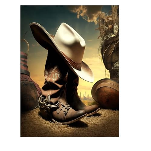 Fun Jigsaw Puzzle for Adults 500 Pieces Cowboy Hat Boots Wooden Puzzles ...