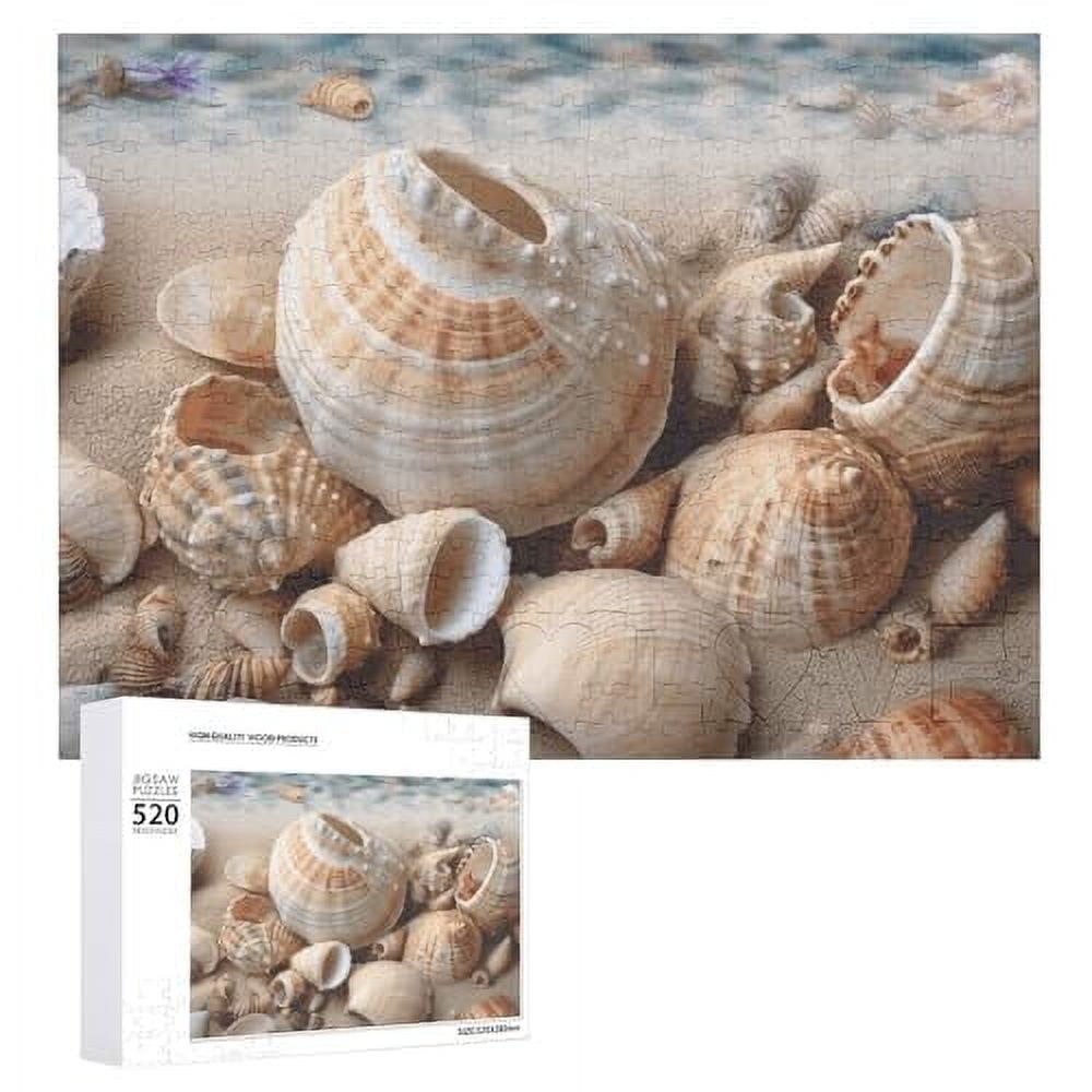 Fun Jigsaw Puzzle for Adults 500 Pieces Seashells by The Seashore Wall ...