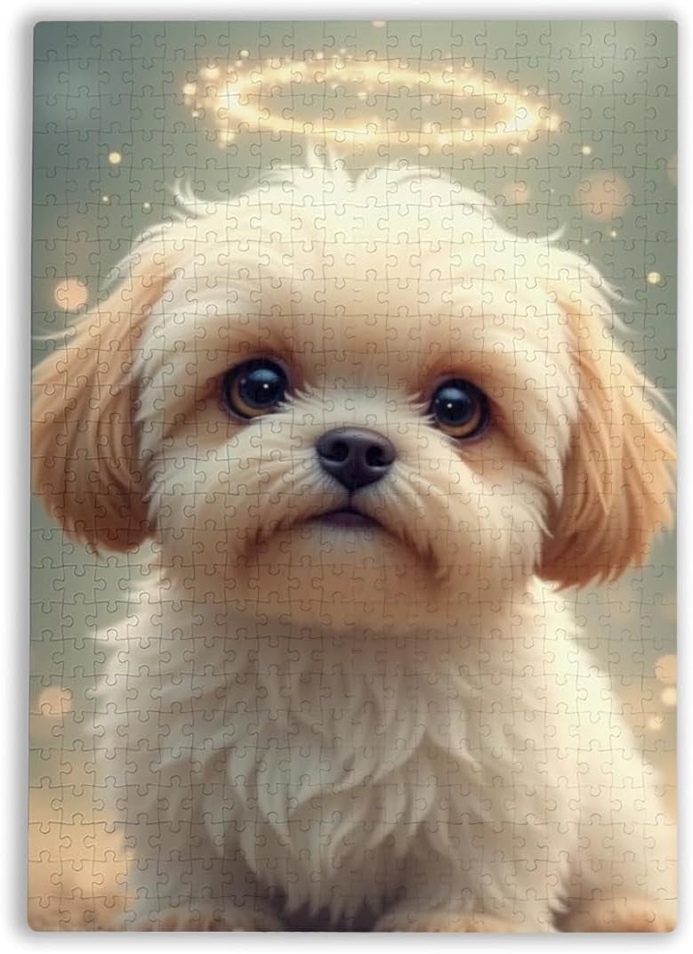 Fun Jigsaw Puzzle for Adults Shih Tzu Halo Roll Family Jigsaw Puzzle ...