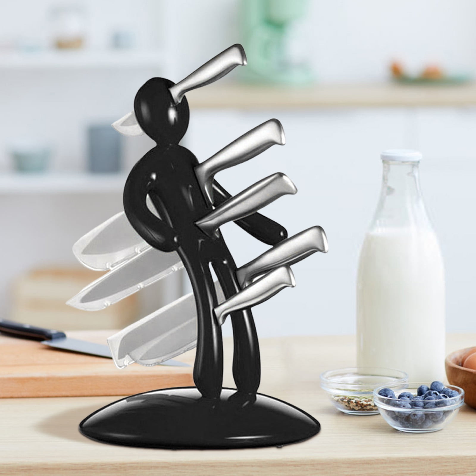 Fun Kitchen Knife Holder Block Set (Black/Red) - Stainless Steel ...