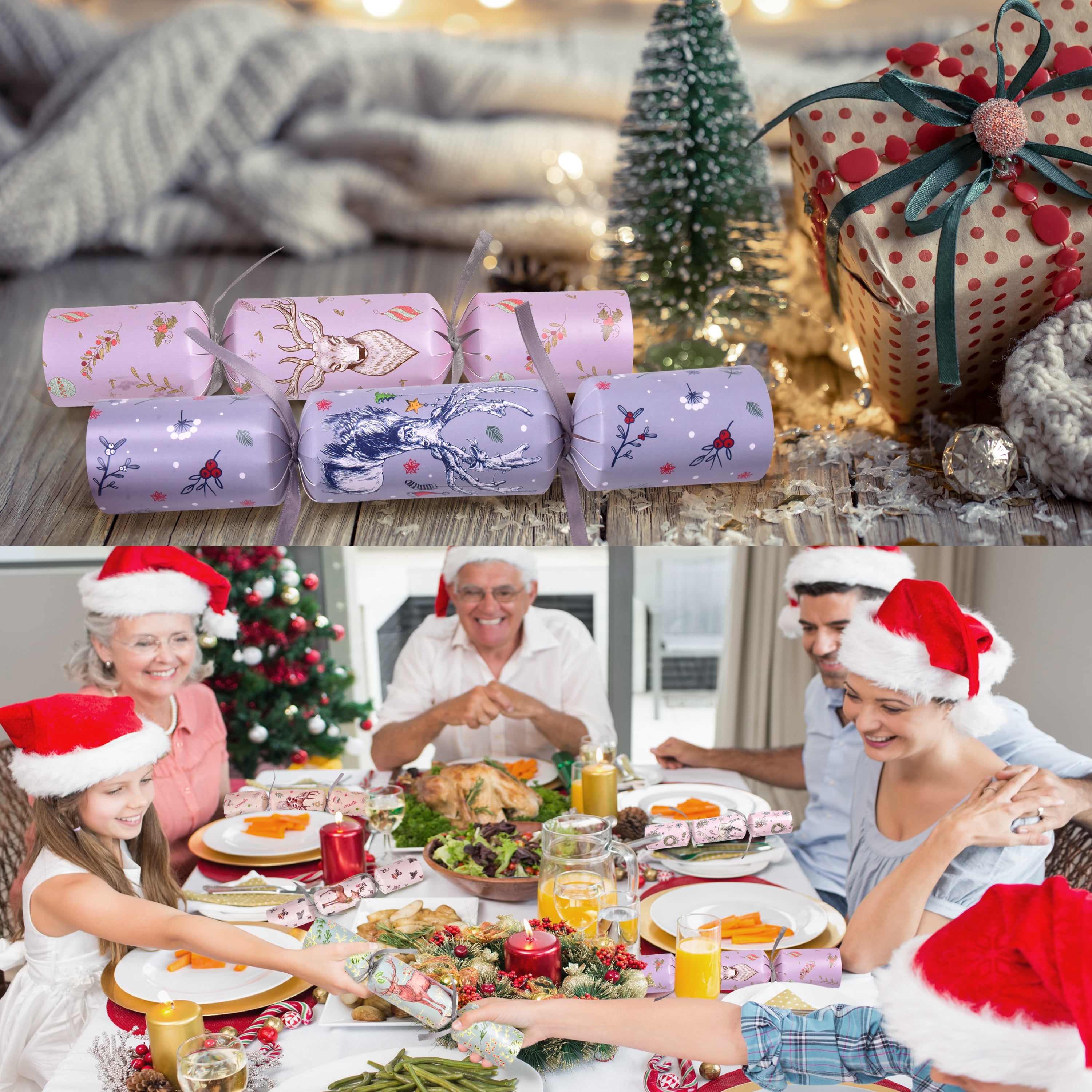 Fun Little Toys 24PCS Christmas Crackers with Toy Cars Joke Cards Cube ...