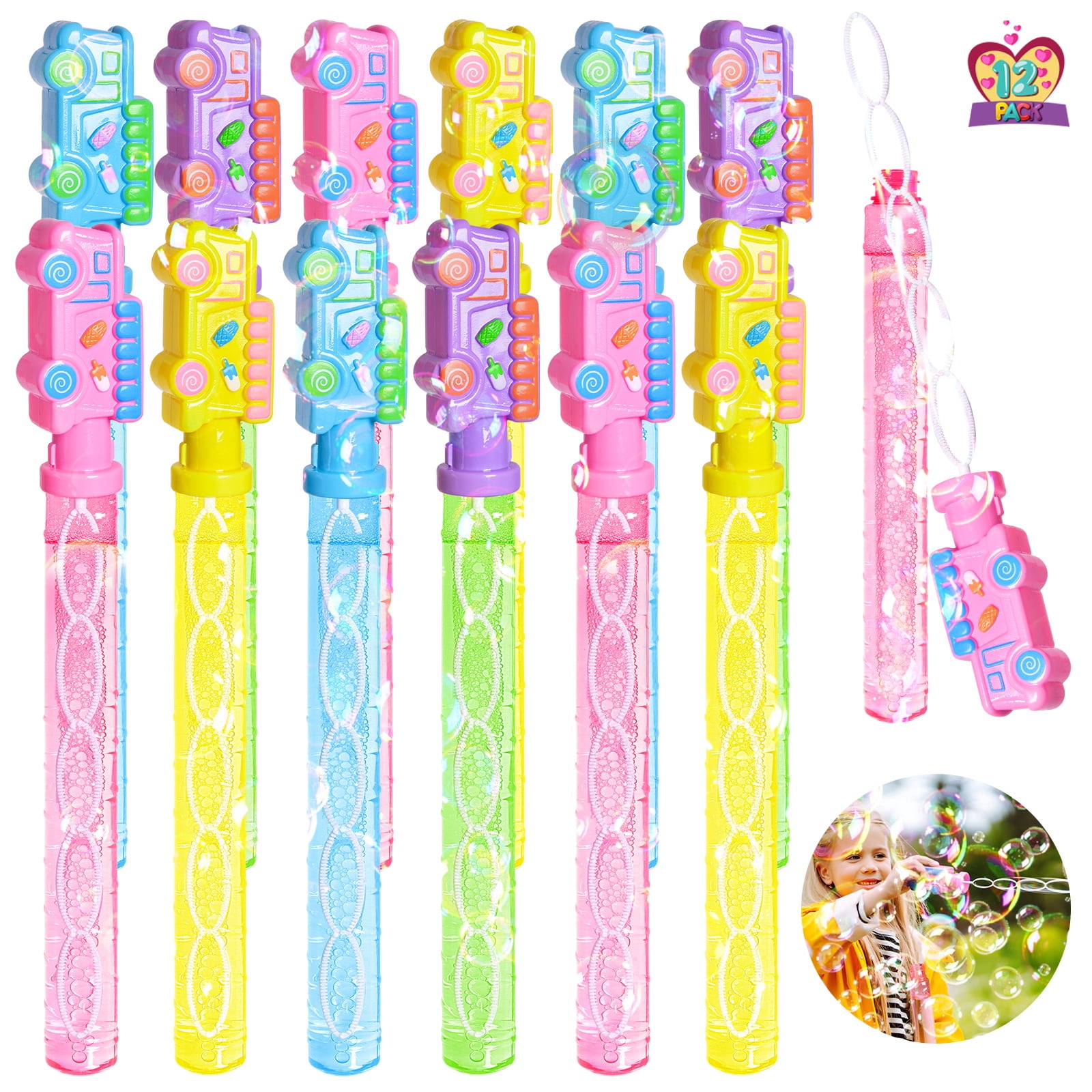 Fun Little Toys 12Pcs Big Bubble Wands Bulk (1 Dozen),Bubbles Party ...