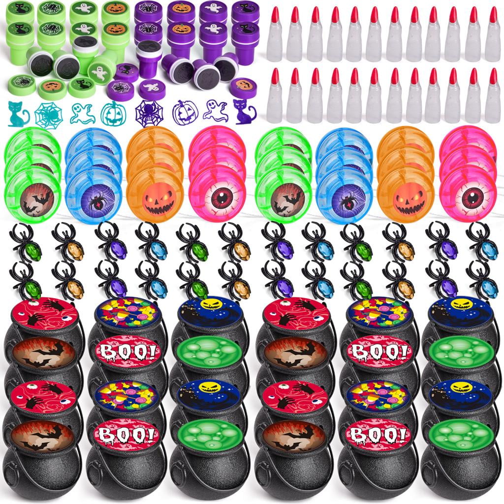 Fun Little Toys Halloween Favor Pack - 144pcs Prefilled Witch Cauldrons ...