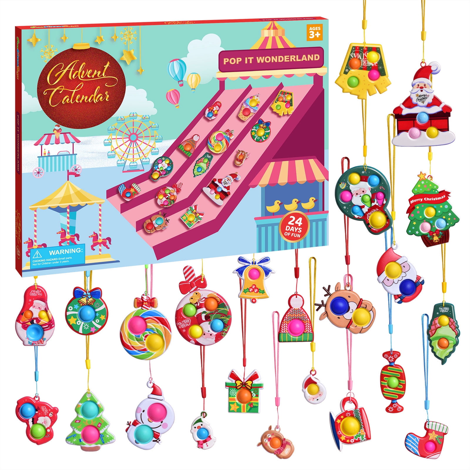 Fun Little Toys 24 Pcs Christmas Advent Calendar, 24 Days Countdown ...