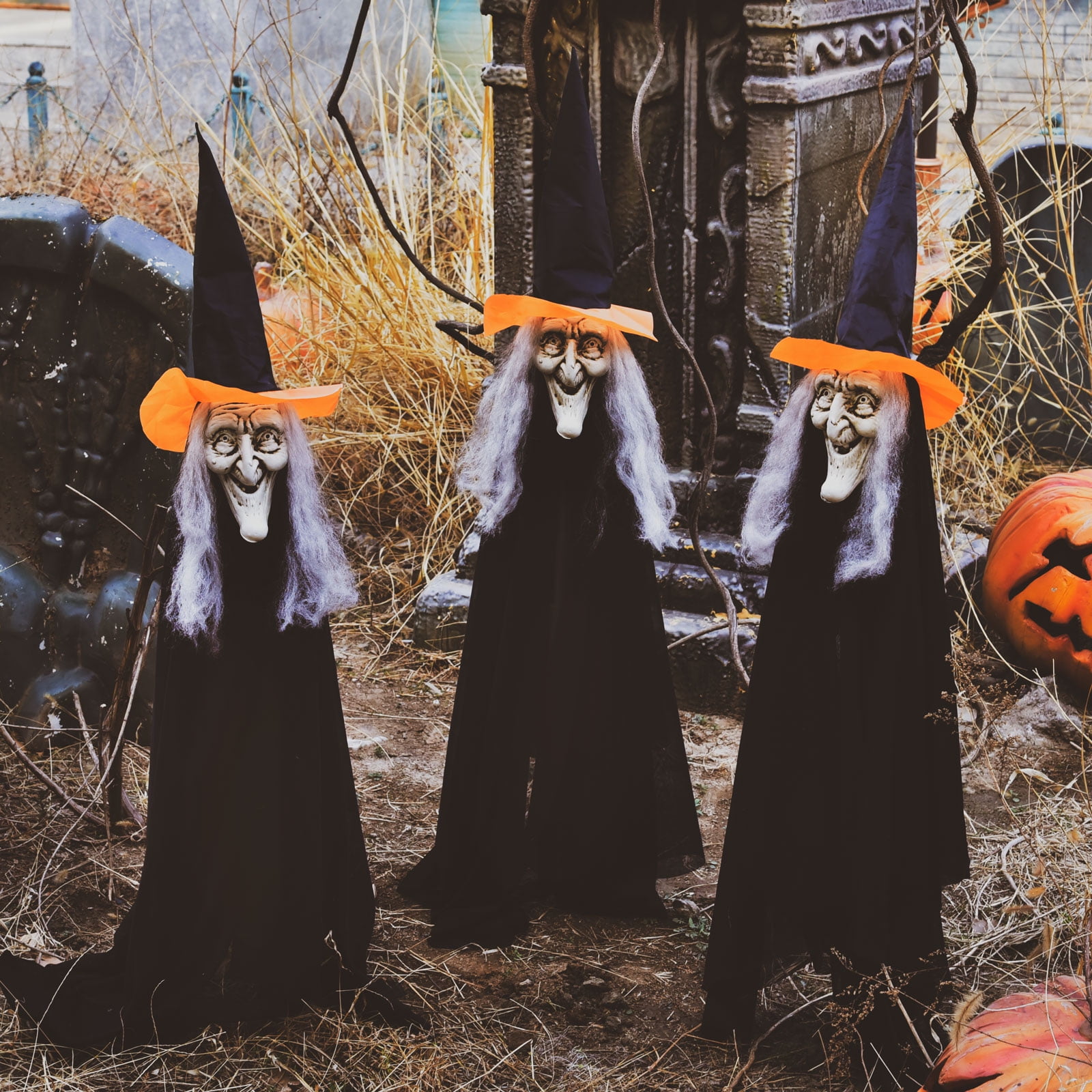 "Fun Little Toys 3 Pcs 43"" Witch Decorations, Halloween Stakes for ...