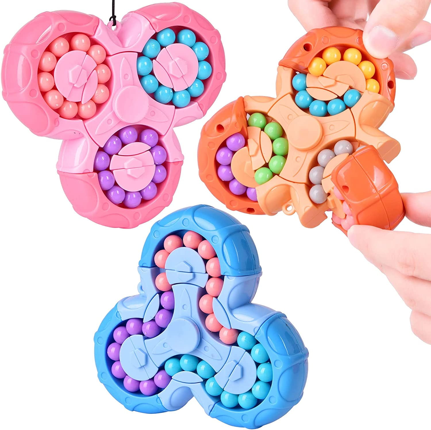 Fun Little Toys 3PCS iEnlight Fidget Spinner Bead Puzzles Magic Bean ...