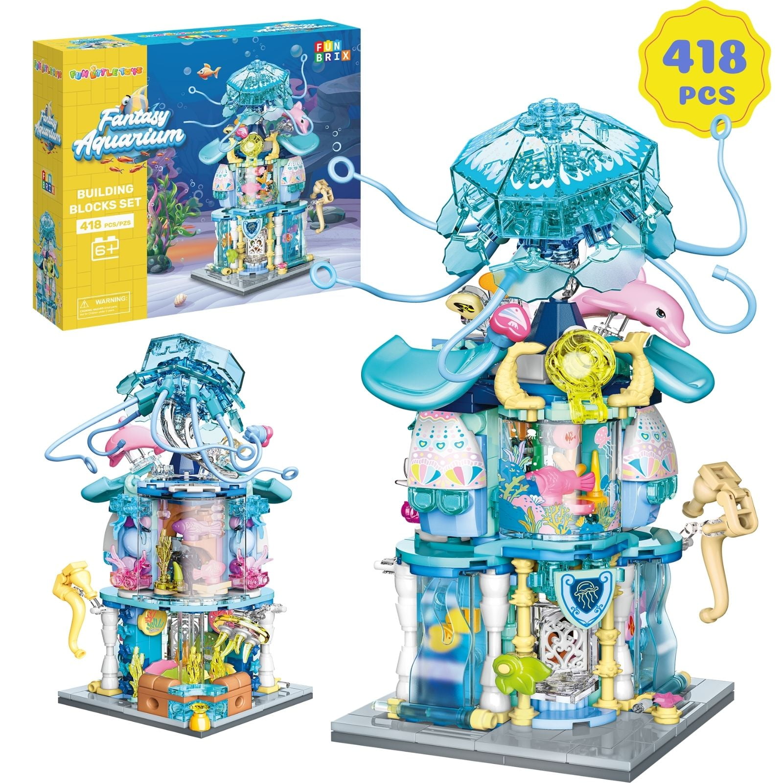 Fun Little Toys 418 PCS Building Set,STEM Toys,Aquarium Bricks Toy for ...