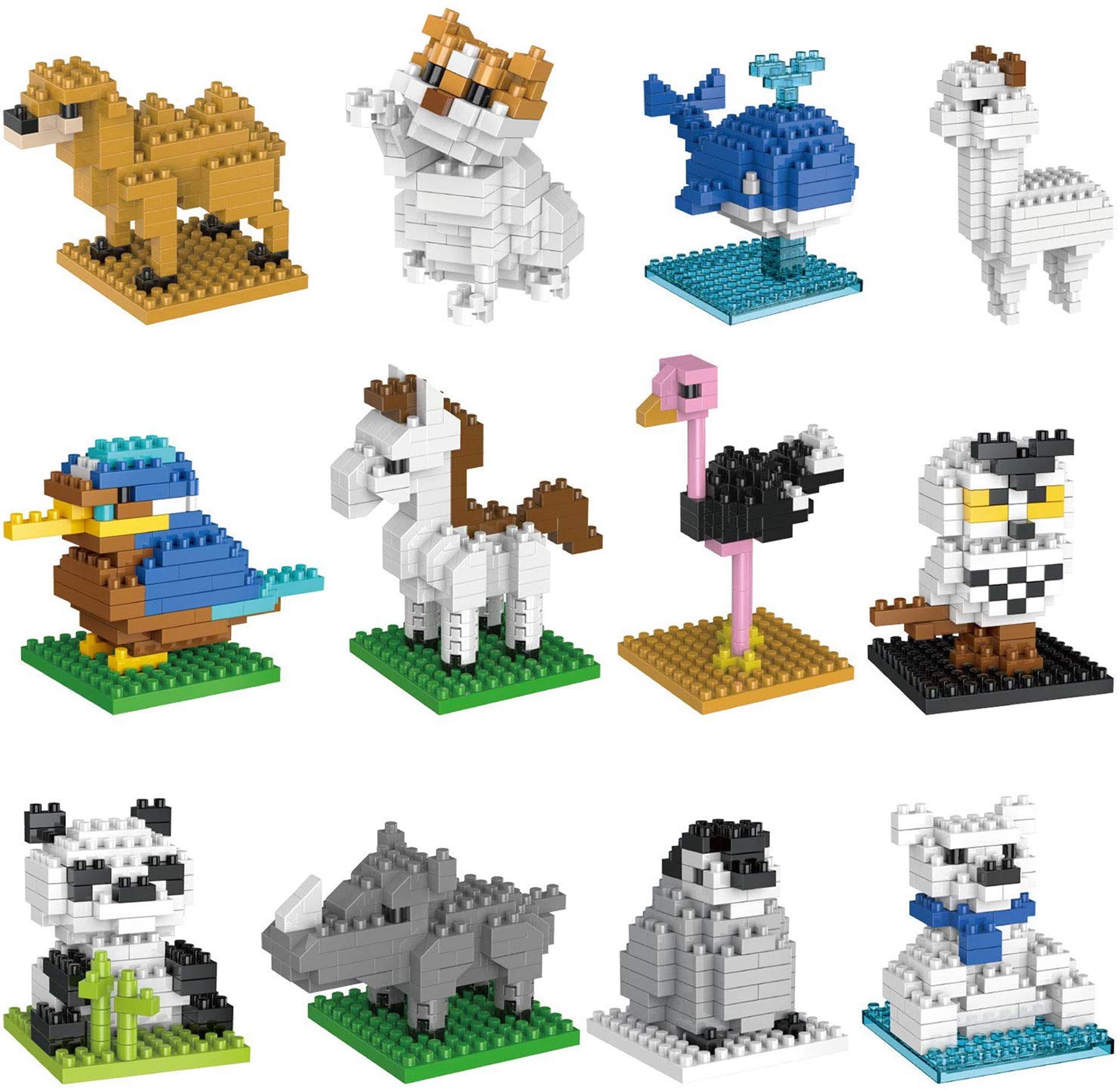 Fun Little Toys FunBrix Mini Animals Building Bricks Series Bag, 12 Pcs ...