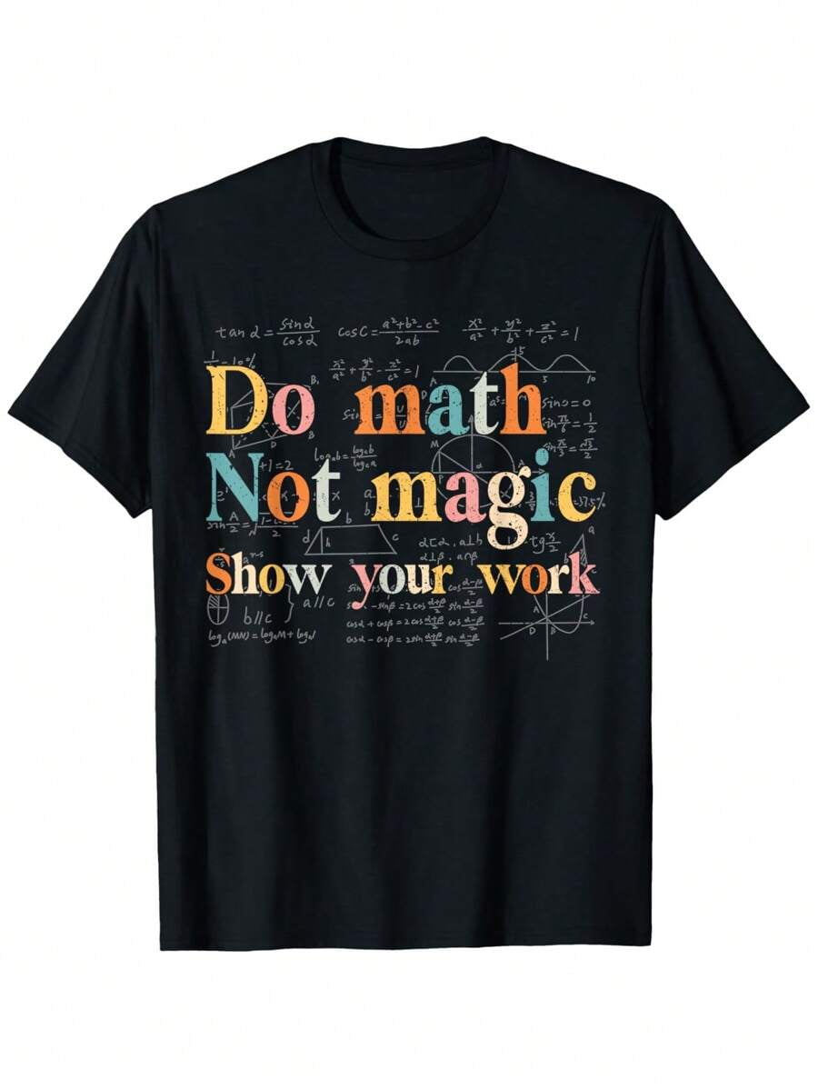 Fun Math Teacher & Student-Shirt, Casual Round Neck, Short Sleeve ...