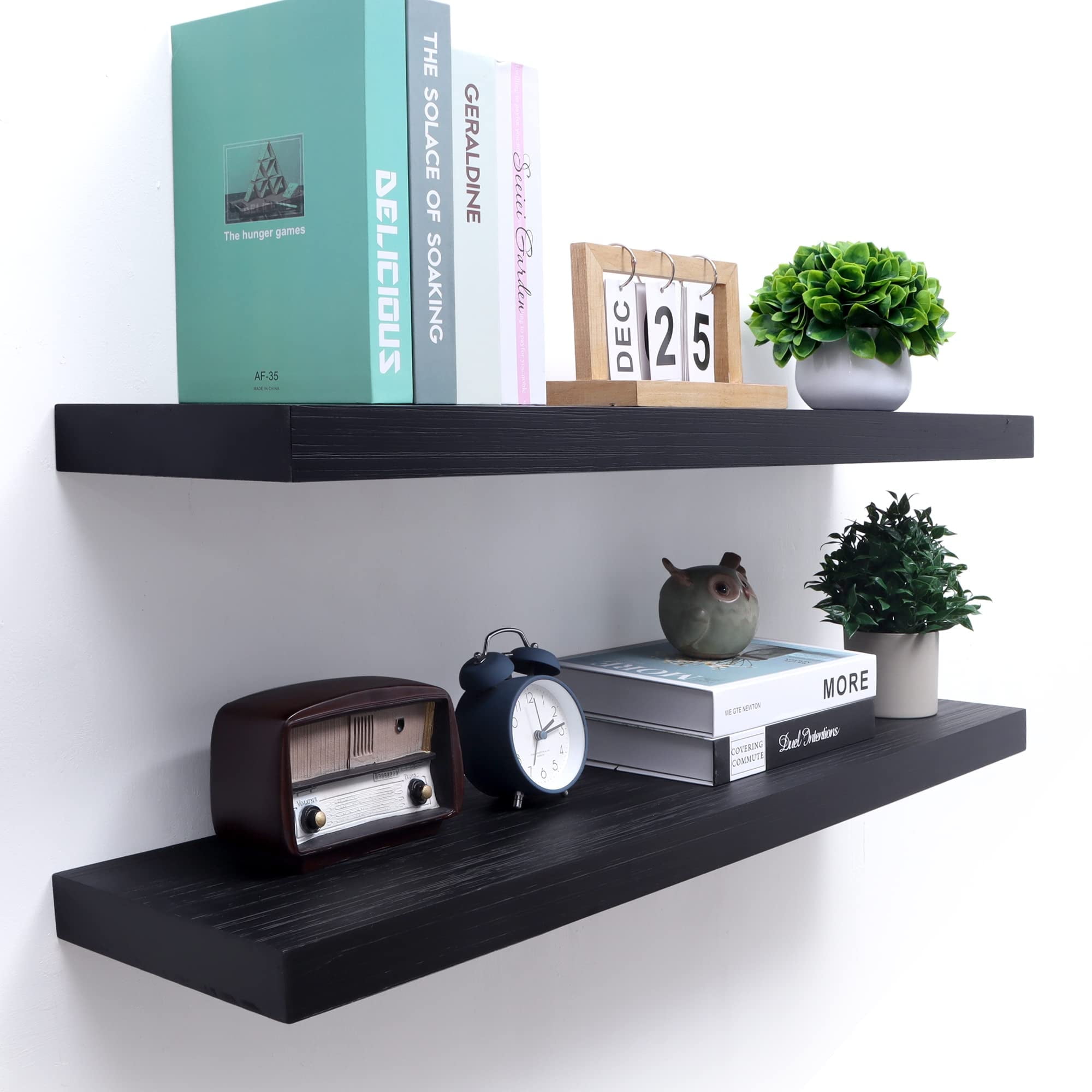 Fun Memories 36 inch Floating Shelves, 8 inch Deep Rustic Wood Wall ...