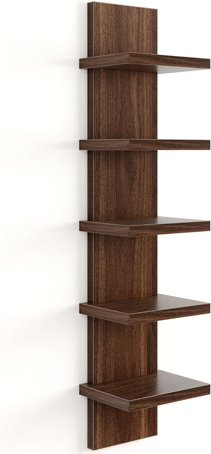 Fun Memories 5 Tier Wall Shelf Unit, Decorative Wall Mount Vertical ...