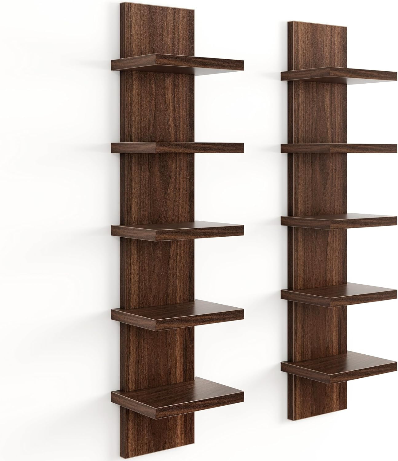 Fun Memories 5 Tier Wall Shelf Unit, Decorative Wall Mount Vertical ...