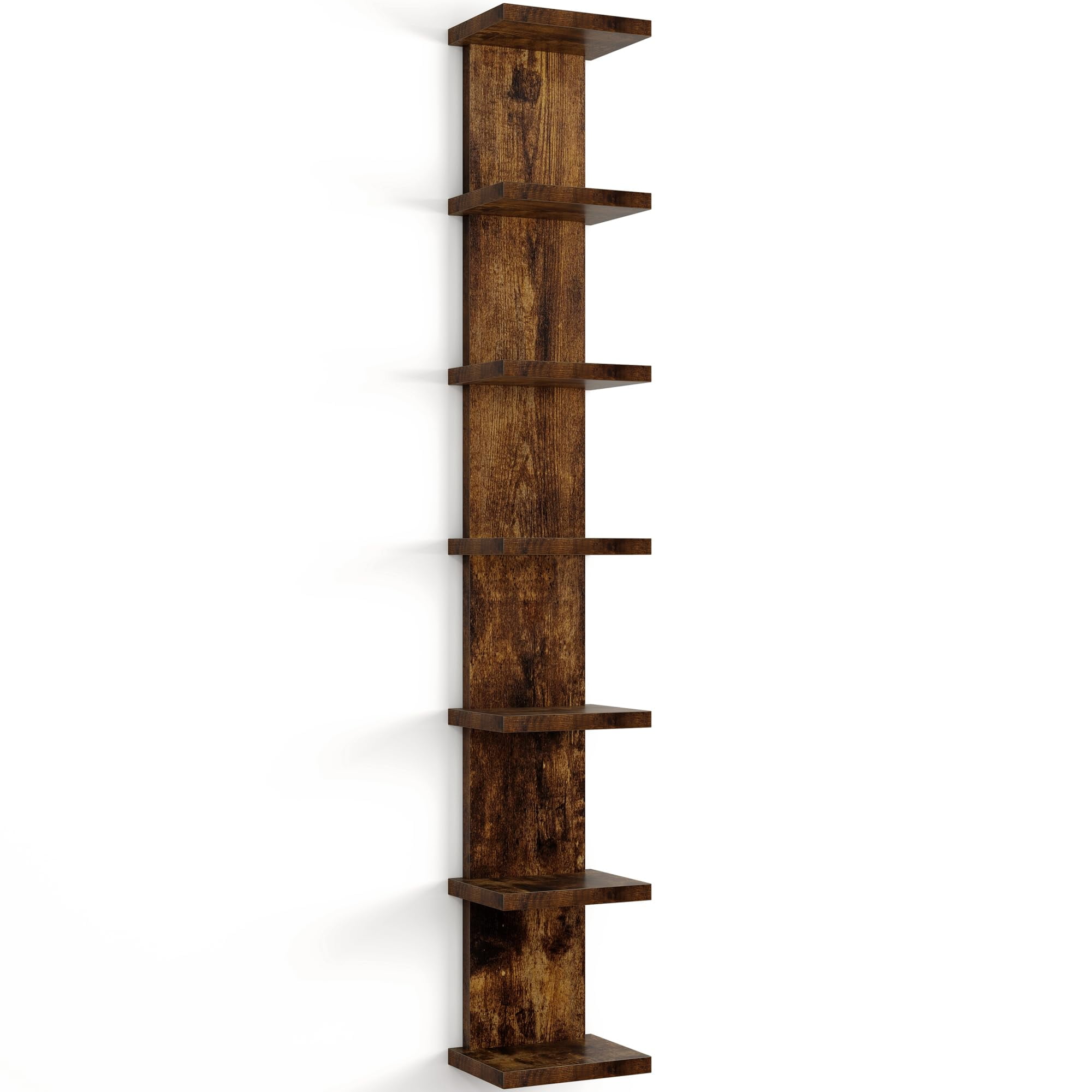 Fun Memories 7 Tier Wall Shelf Unit, Decorative Wall Mount Vertical ...