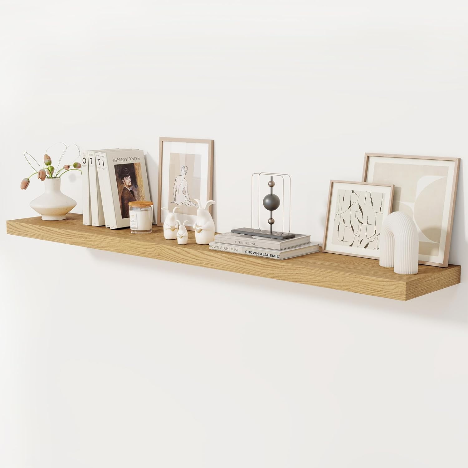 Fun Memories 72 Inch Floating Shelf, 12 Inch Deep Wall Shelf for ...