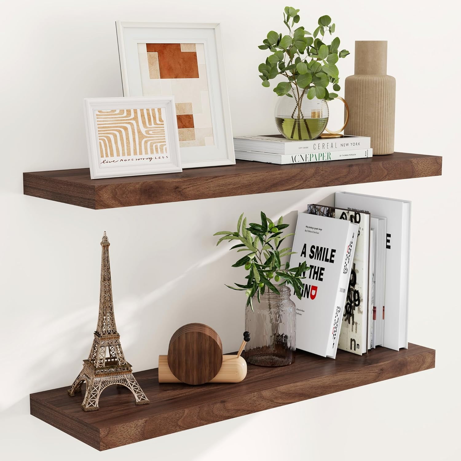 9.3 Inch Deep Floating Shelves, 36" x 9.3" Rustic Wood Wall Shelves 36 ...