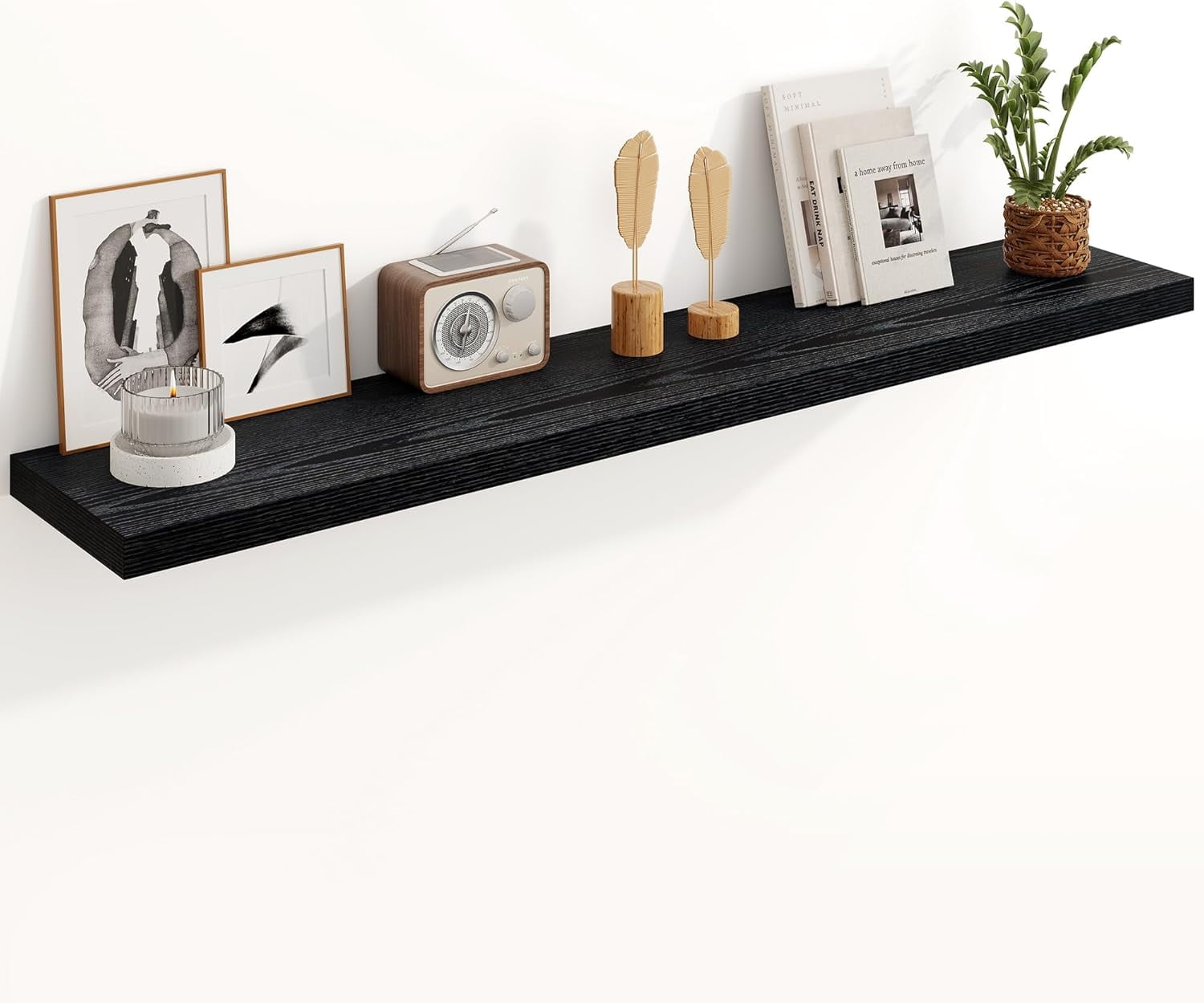 Fun Memories Deep Black Floating Shelves, 8 Inch Deep Floating Shelf ...