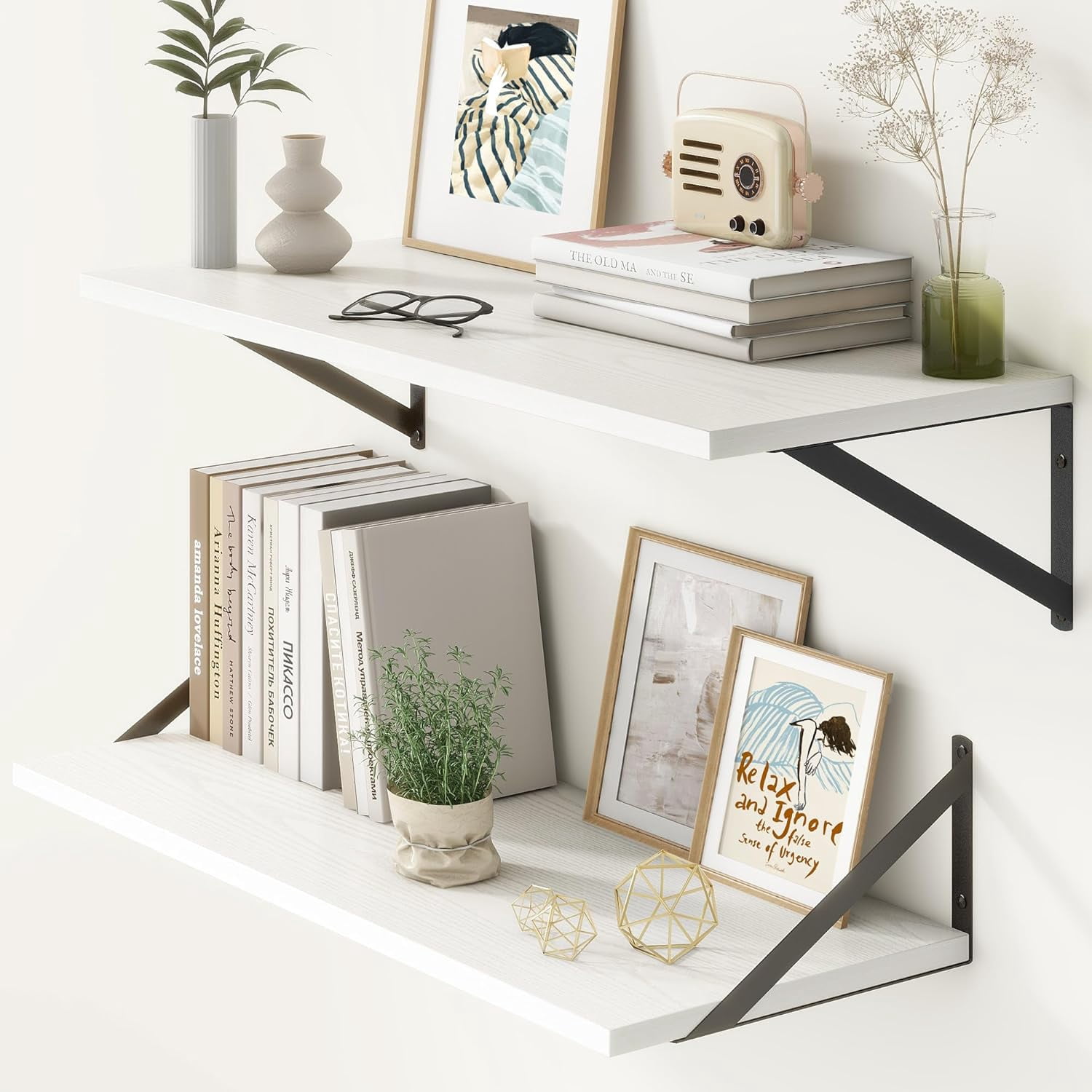 Fun Memories Deep Floating Shelves, 55W x 12D Floating Shelves for Wall ...