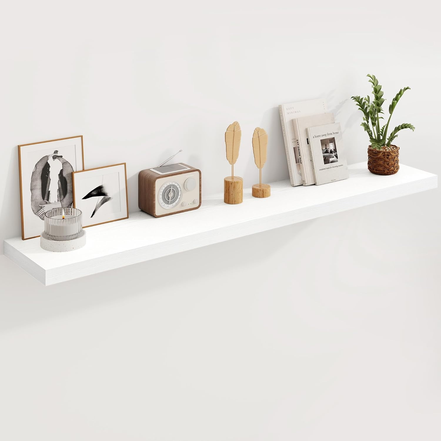 Fun Memories Deep White Floating Shelves, 8 Inch Deep Floating Shelf ...