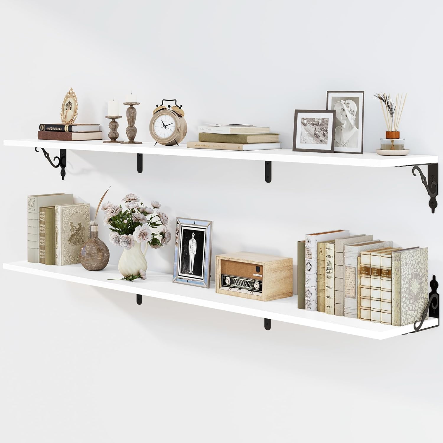 Fun Memories Long Shelves for Wall, 55 Inch Floating Shelves Wall ...