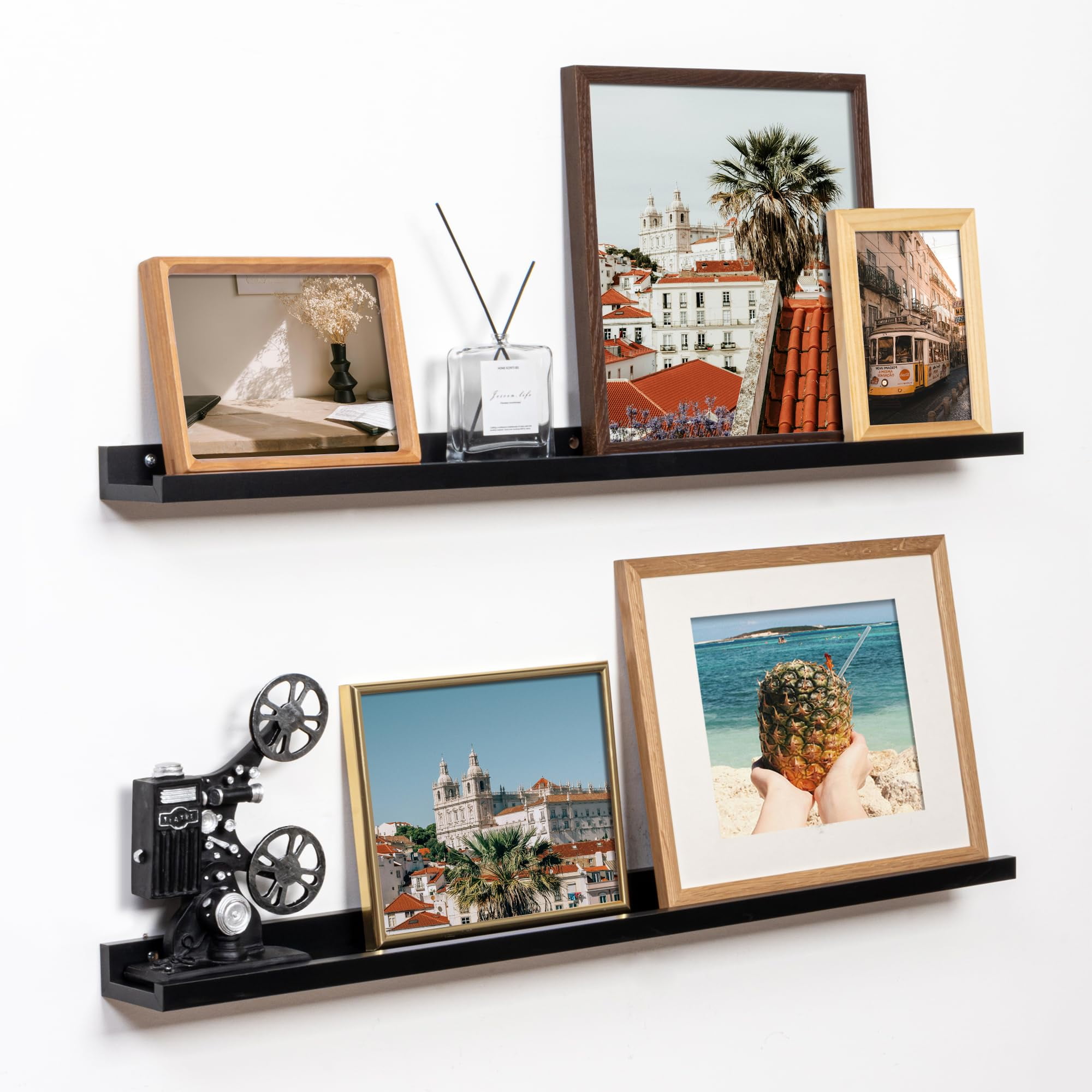 Fun Memories Picture Ledge Shelf, 36 Inch Floating Shelves Set of 2 ...