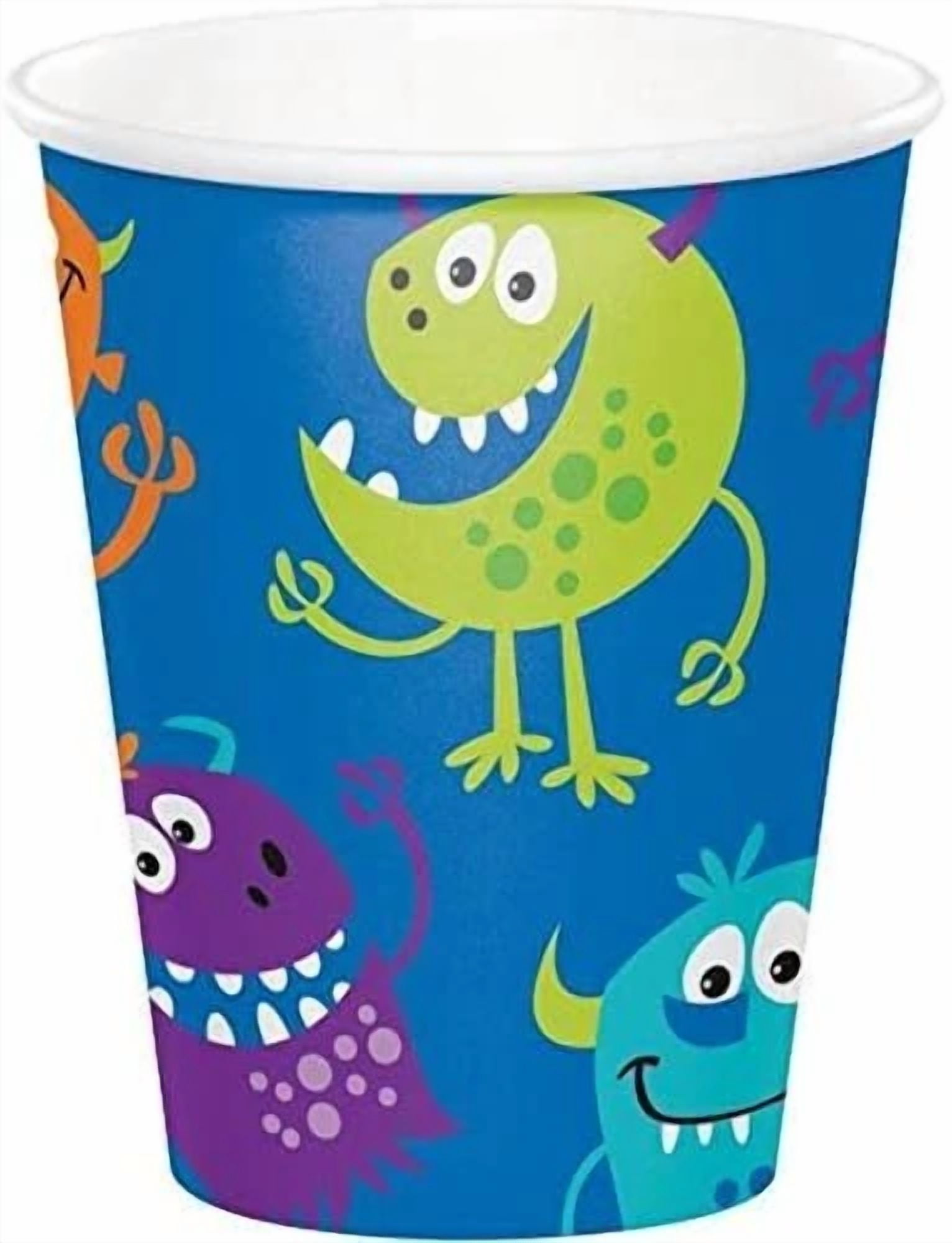 Fun Monsters Cartoon Creature Cute Kids Birthday Party 9 Oz. Paper Cups ...
