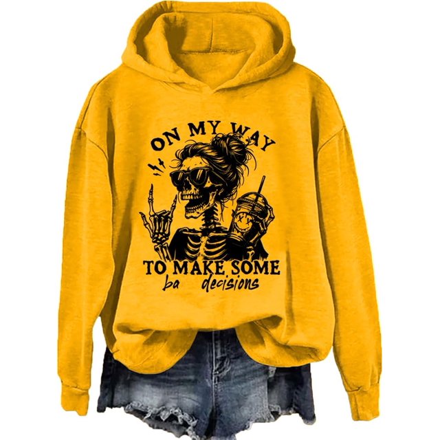 Fun Novelty Letter Prints On My Way To Make Some Bad Decisions Hoodie ...