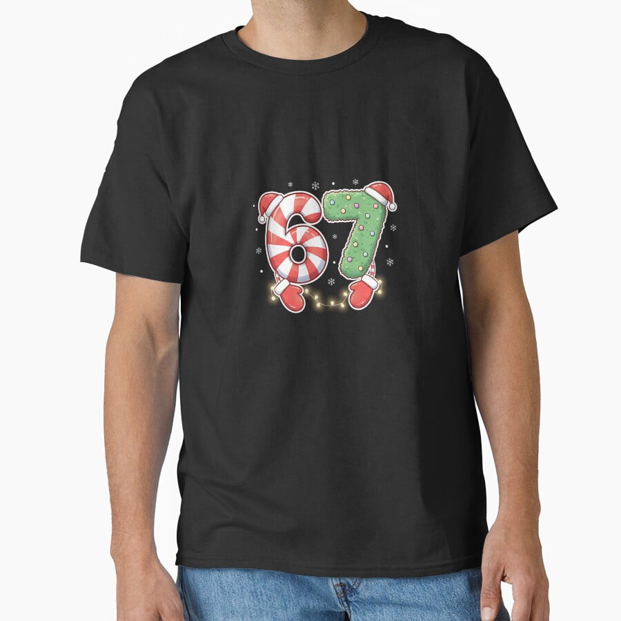 Fun Number 6 7 Christmas 67 Six Seven Meme Xmas Holiday Humor Unisex T ...