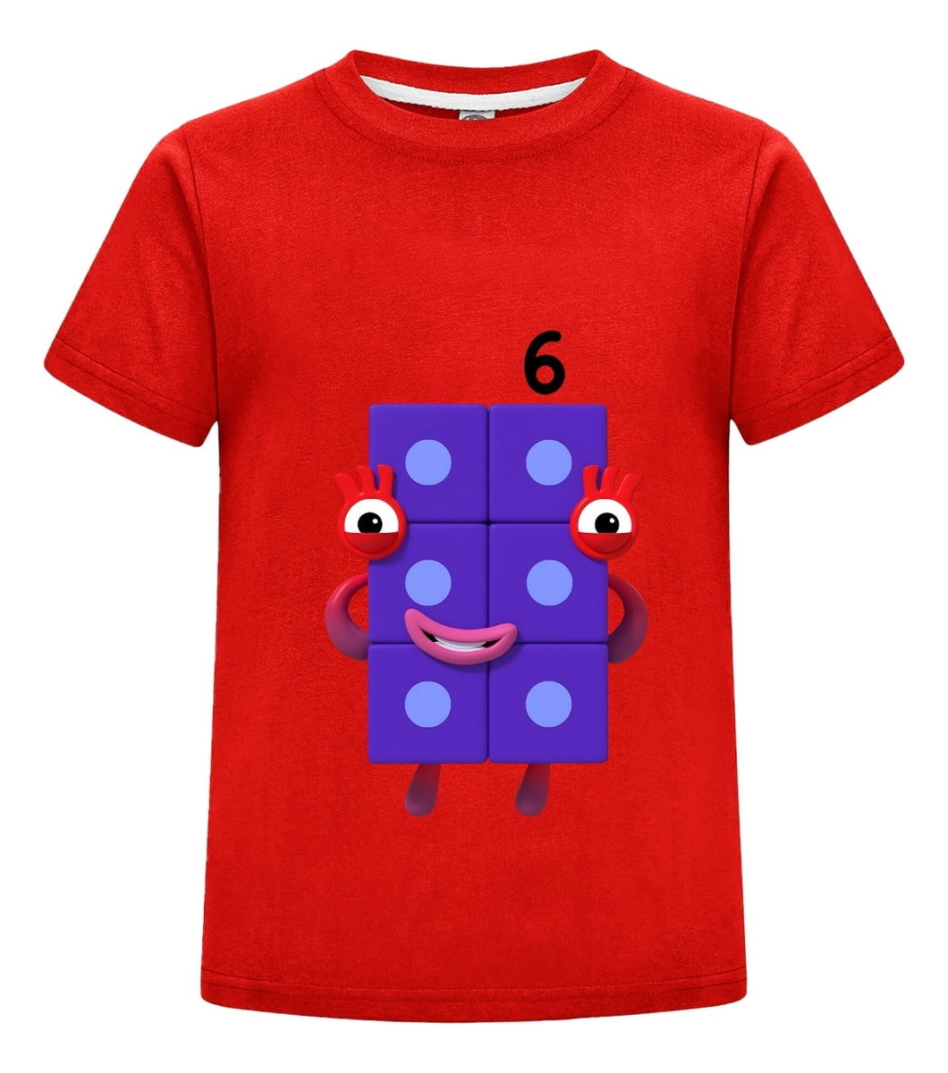 Fun Number blocks 6 Shirt for Children – Educational Math T-Shirt for ...