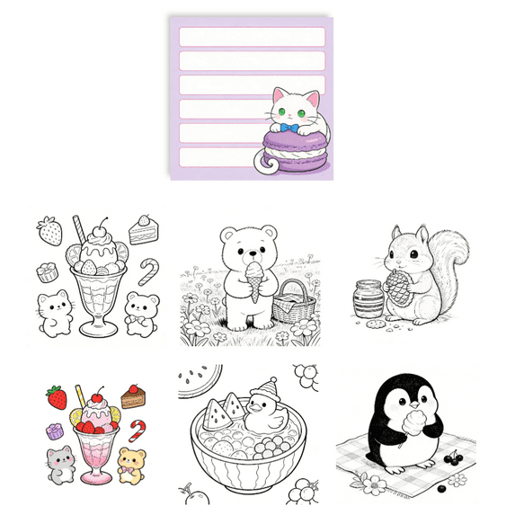 Fun Original Design Sticky Notes (100 Pcs) - Double-Sided Coloring ...